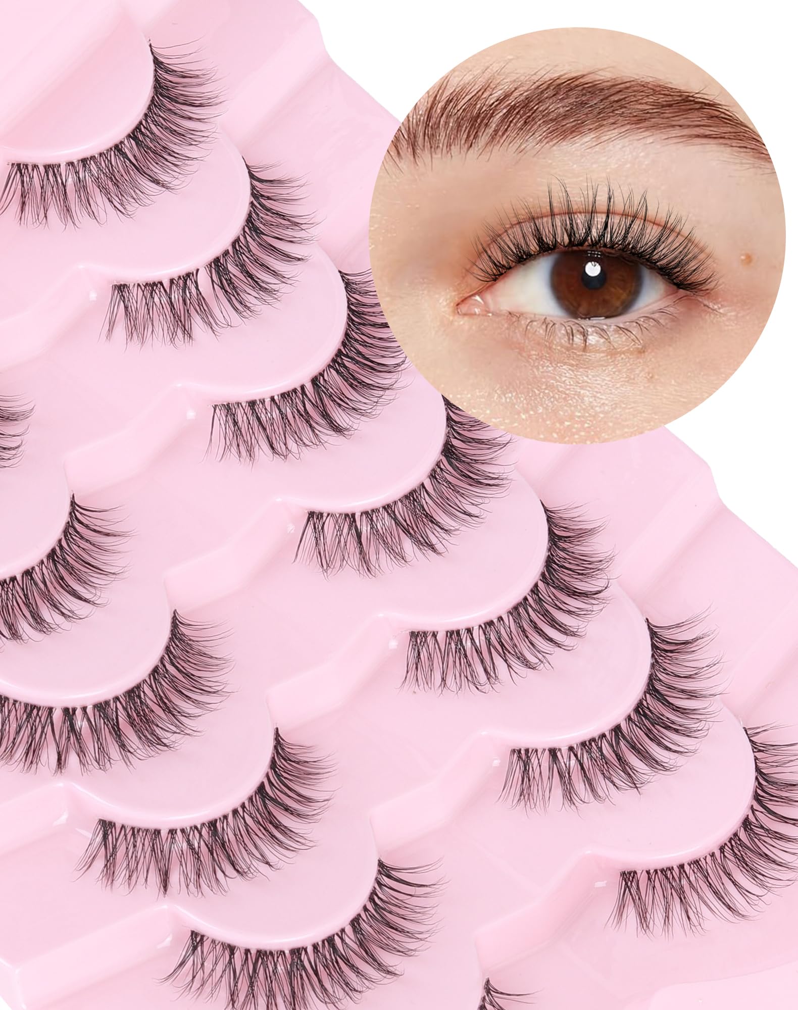 Amazon.com: Wispy Lashes Natural Look Natural Eyelashes Fake Eyelashes ...