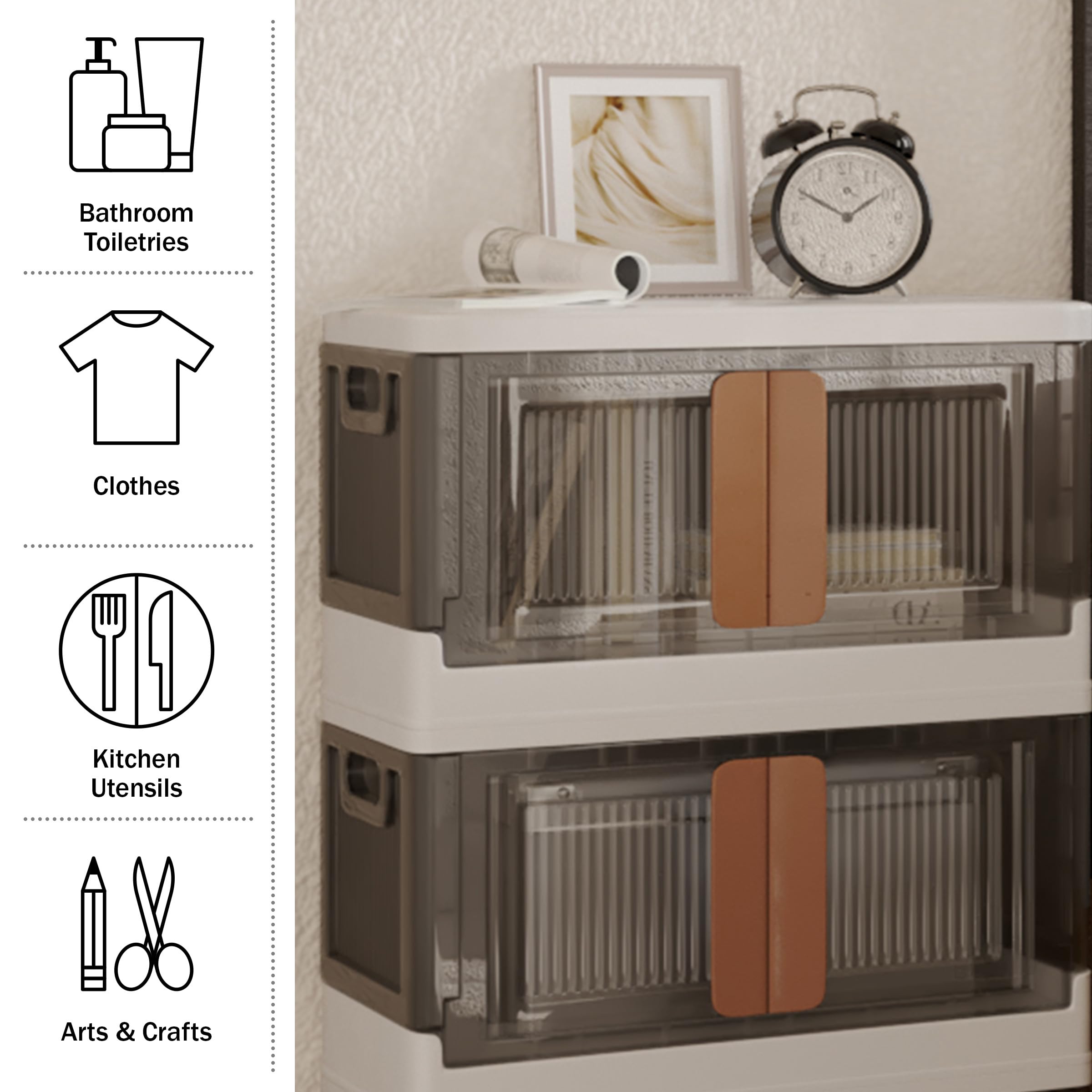 Snapklik.com : Home-Complete Set Of 2 Collapsible Storage Bins - 8.4 ...