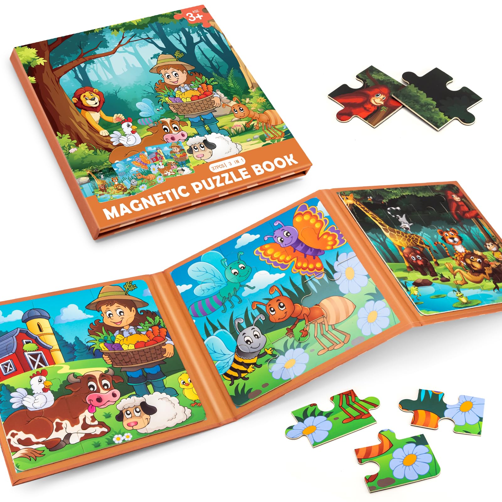 Amazon.com: Magnetic Puzzles for Toddlers 3-5, Farm Animals Puzzles for ...