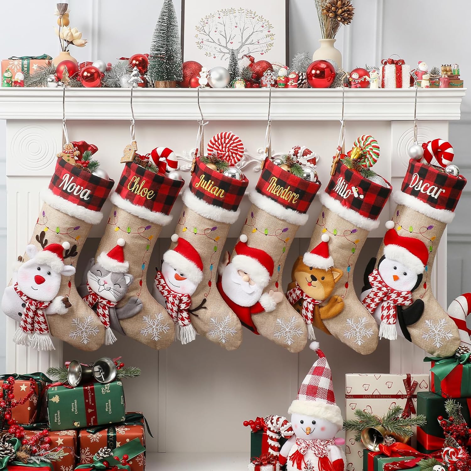 Infiher Personalized Christmas Stockings with Embroidered Name ...