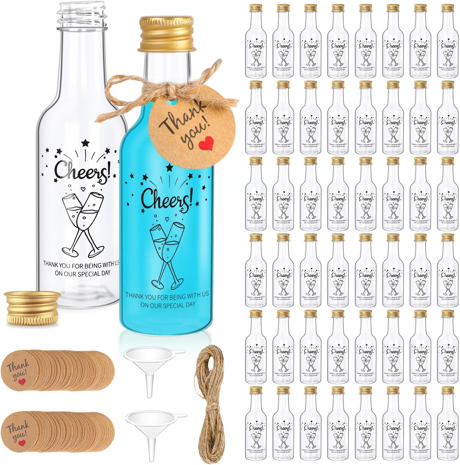 Amazon.com: Mini Liquor Bottles 50ml Mini Empty Plastic Alcohol Shot ...