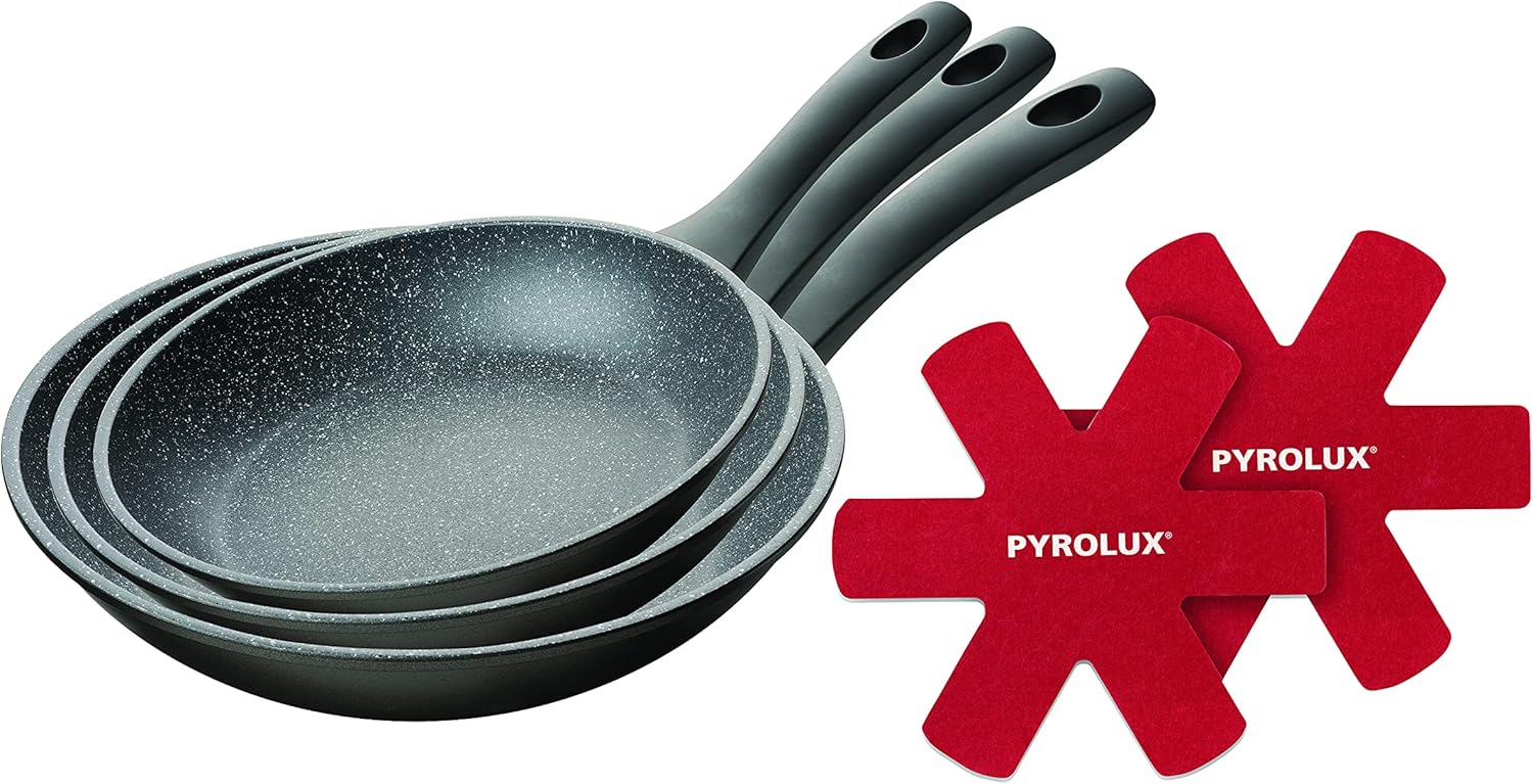Pyrolux Pyrostone 3-Piece Non-Stick Fry Pan/Skillet Set, 20 cm / 26 cm ...