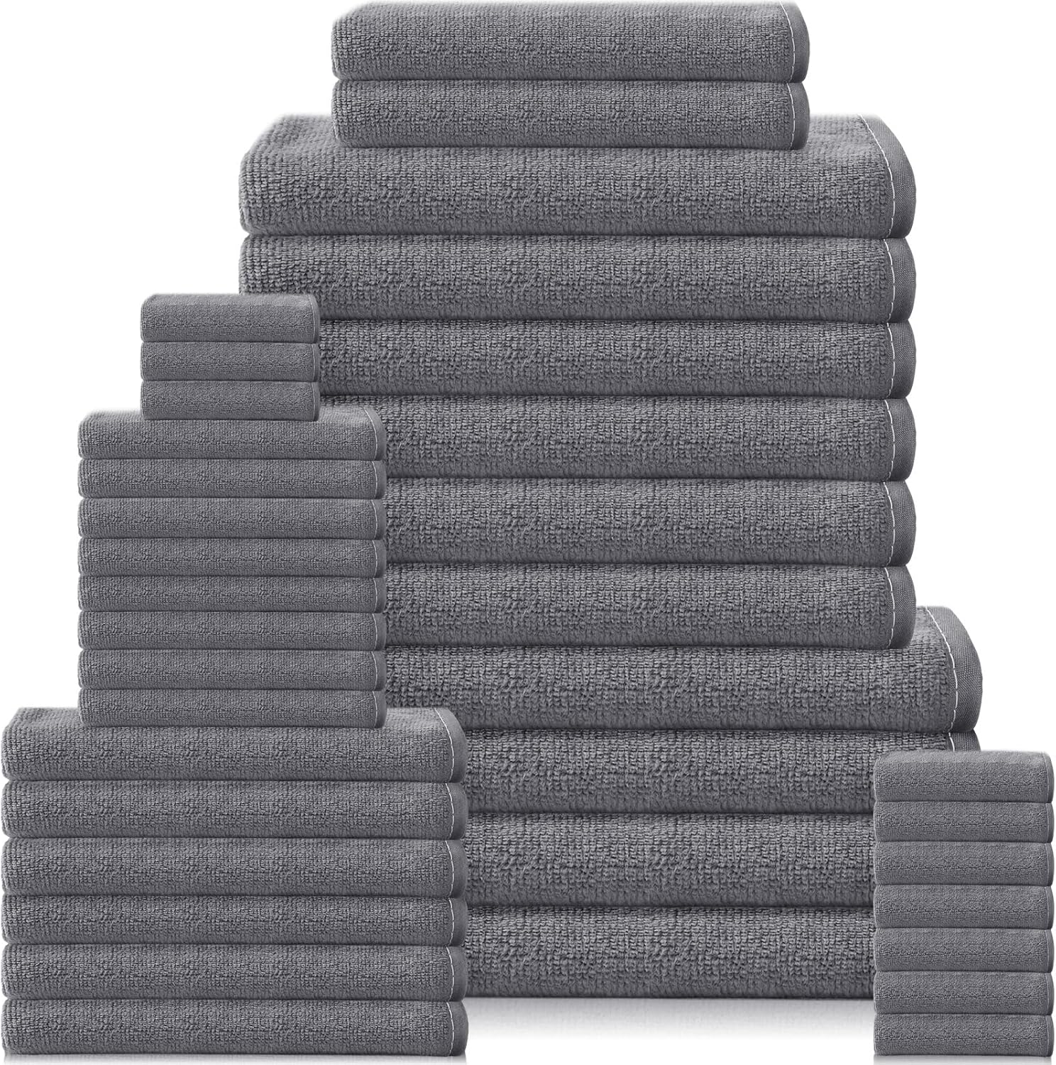 Amazon.com: VitalCozy 36 Pcs Thin Bath Towel Set Microfiber Bathroom ...