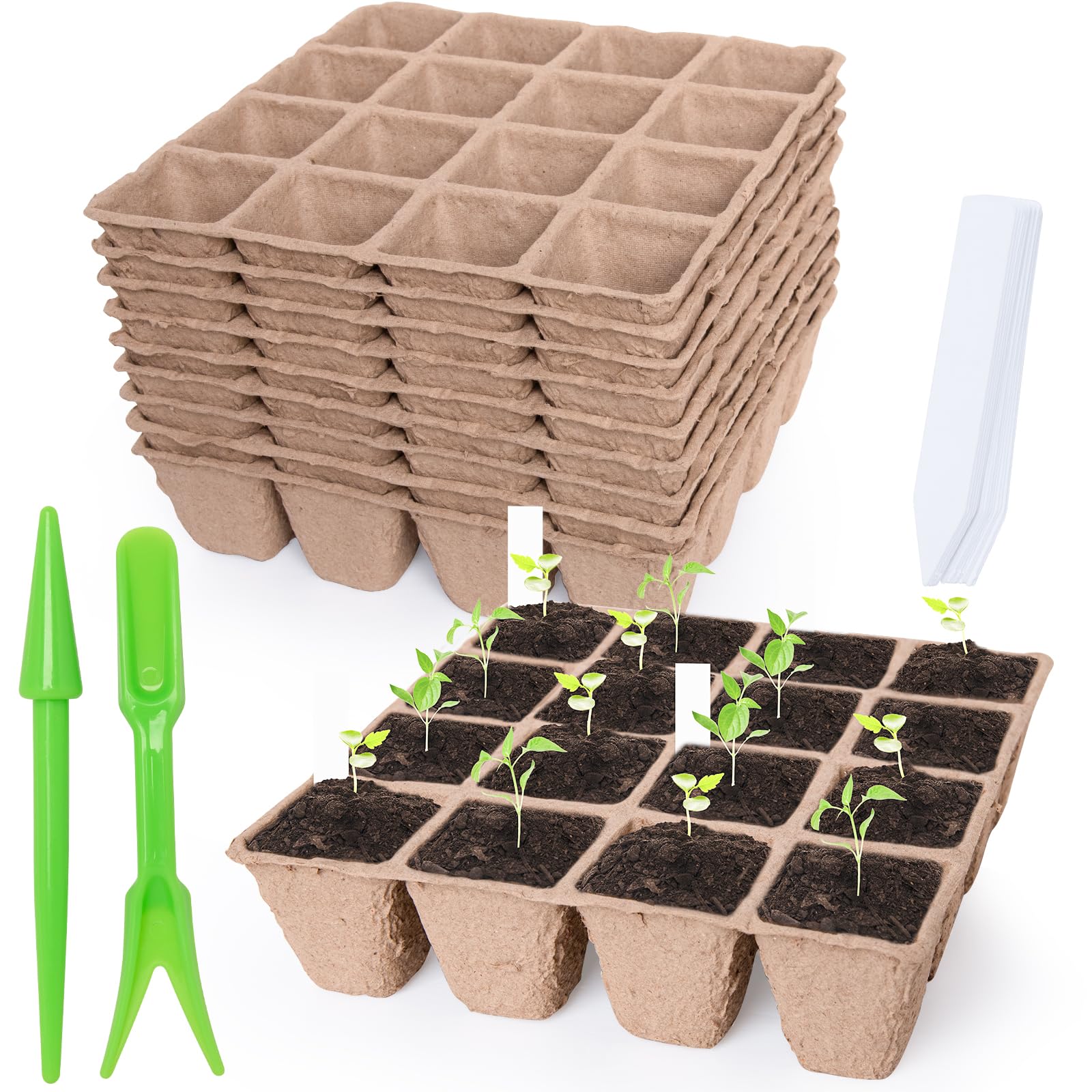 Amazon.com : TIMEDIARY 160 Cells Peat Pots Seed Starter Tray,10 Packs ...