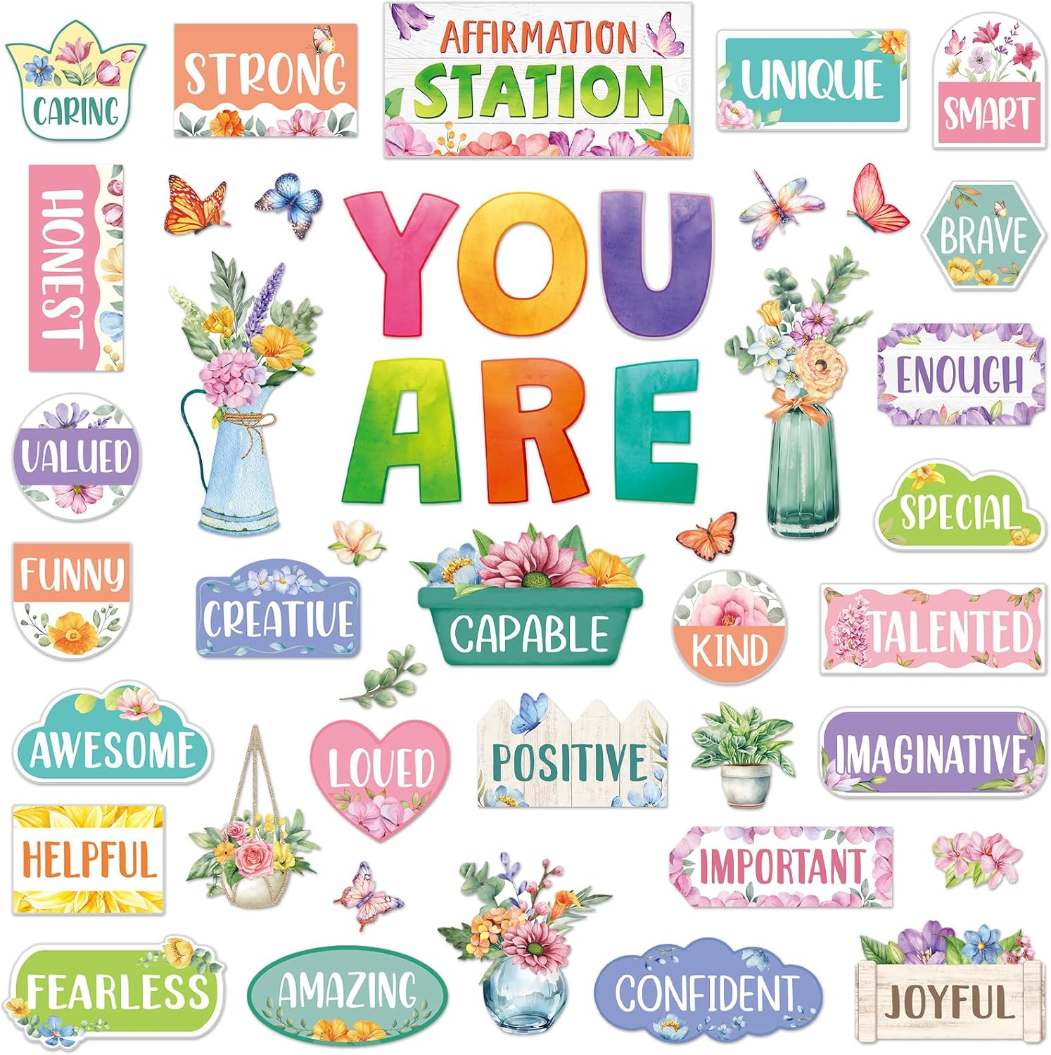 Amazon.com: Weekgrat 45pcs Spring Bulletin Board Set Motivational ...