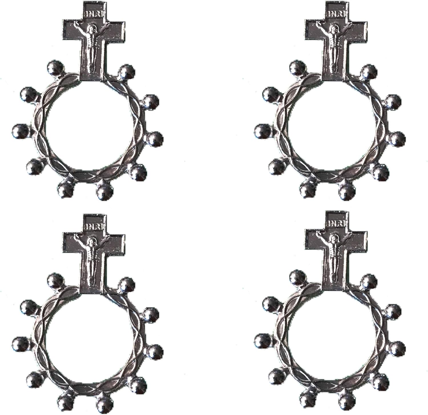 Amazon.com: Rosary Rings Catholic Pocket Finger Rosaries - One Decade ...