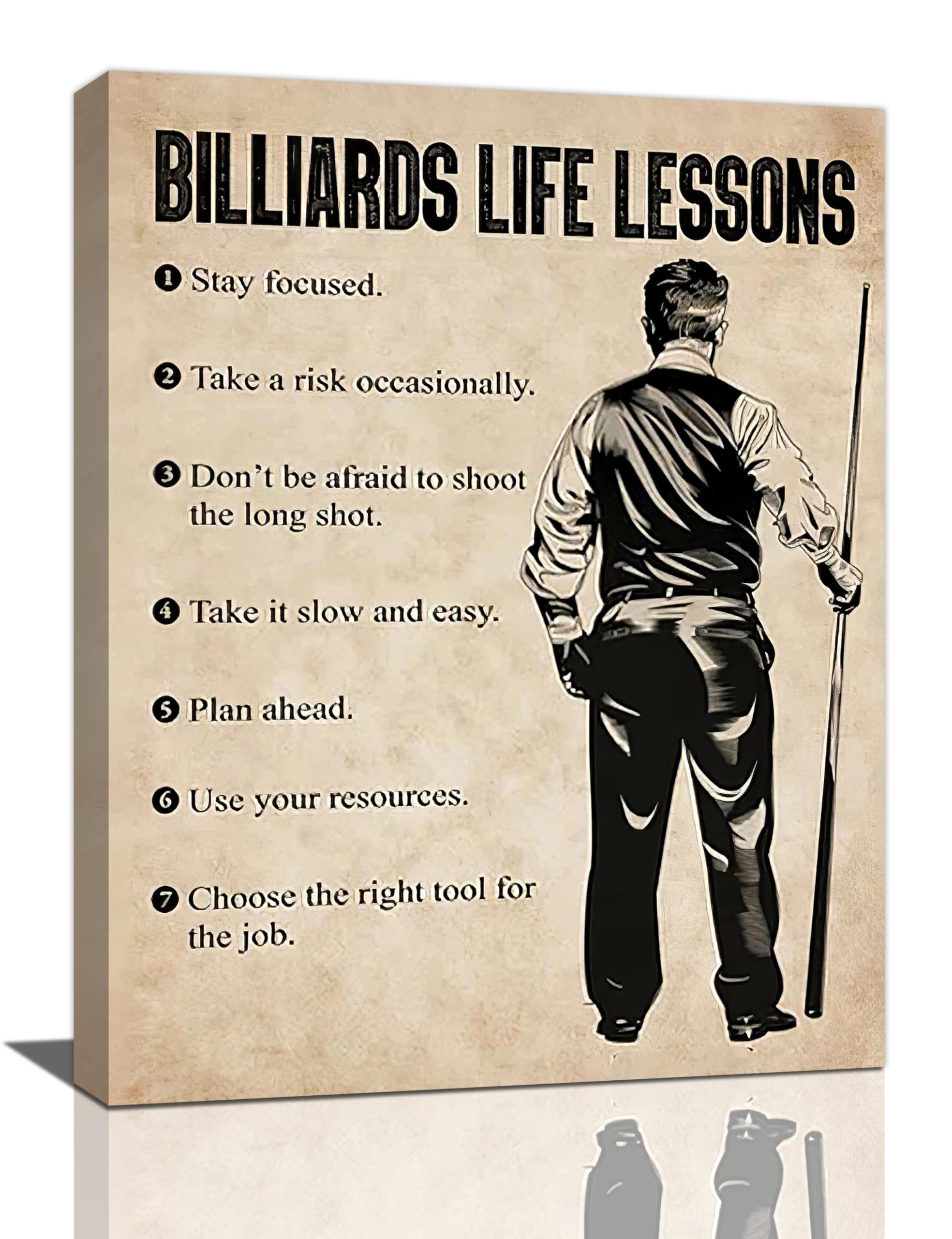Amazon.com: Billiards Wall Art Billiards Life Lessons Wall Decor ...