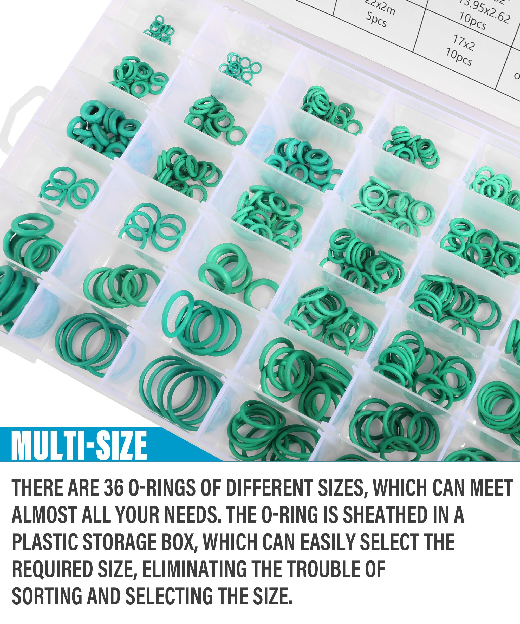 O Rings By Size 612-Piece O-Ring Assortment Kit - 36 Sizes SAE & Metric ...