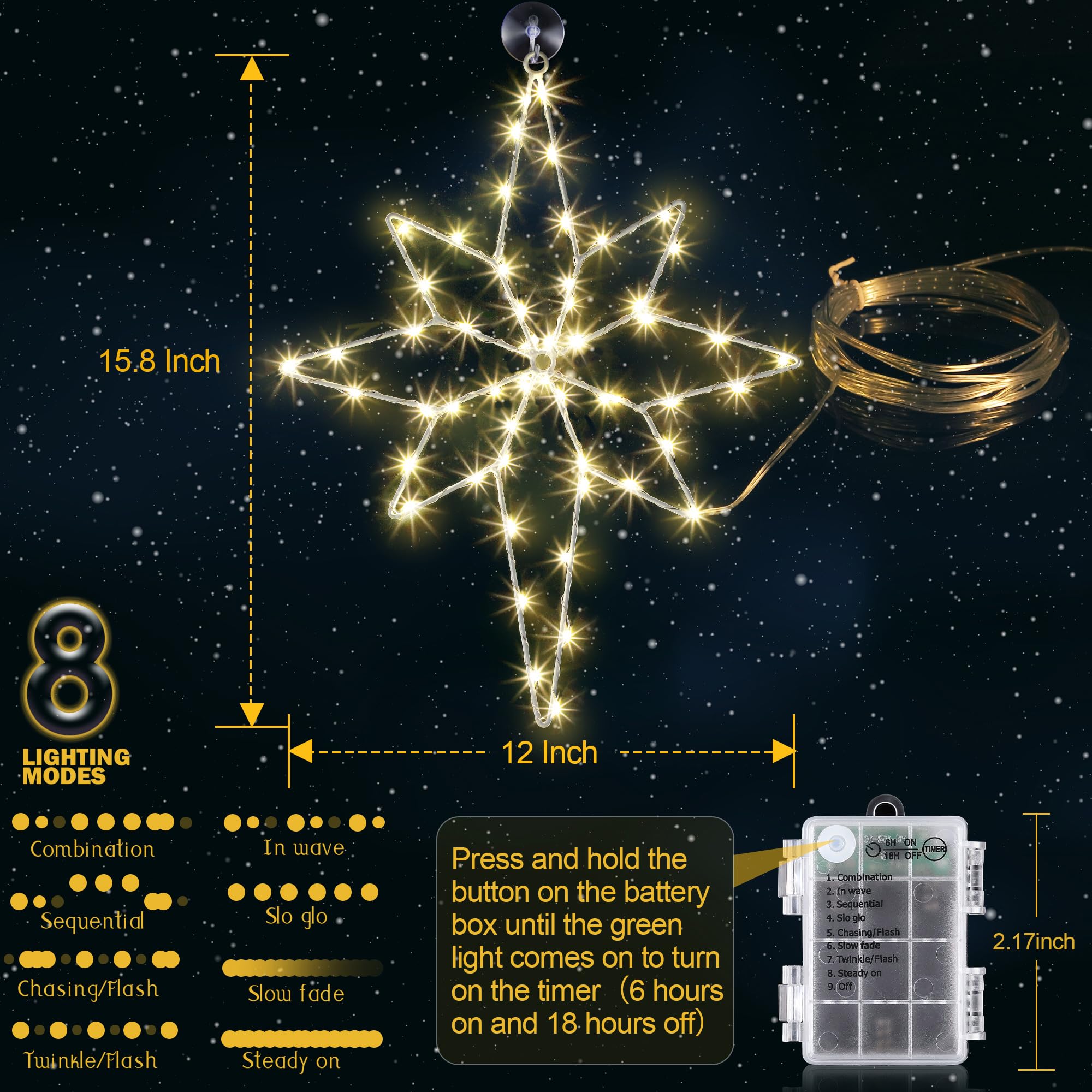 Snapklik.com : 4 Pack 16 Inch Large Christmas Window Light Decorations ...