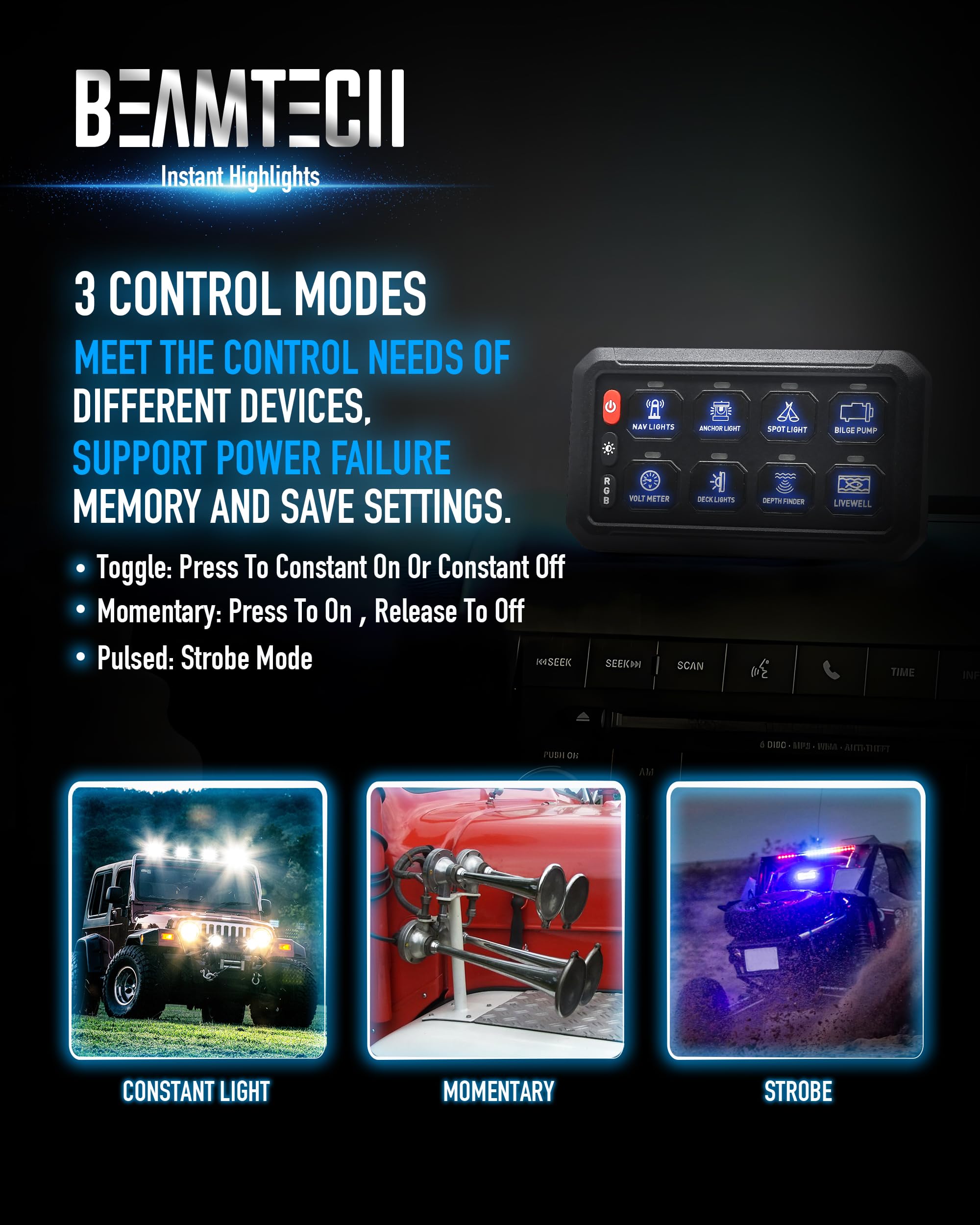 Snapklik.com : 8 Gang Switch Panel, APP Remote Control RGB Toggle ...