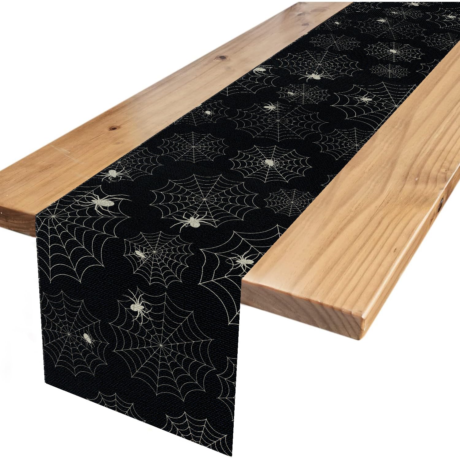 Amazon.com: Black Spider Web Table Runner Halloween Spider Web Table ...
