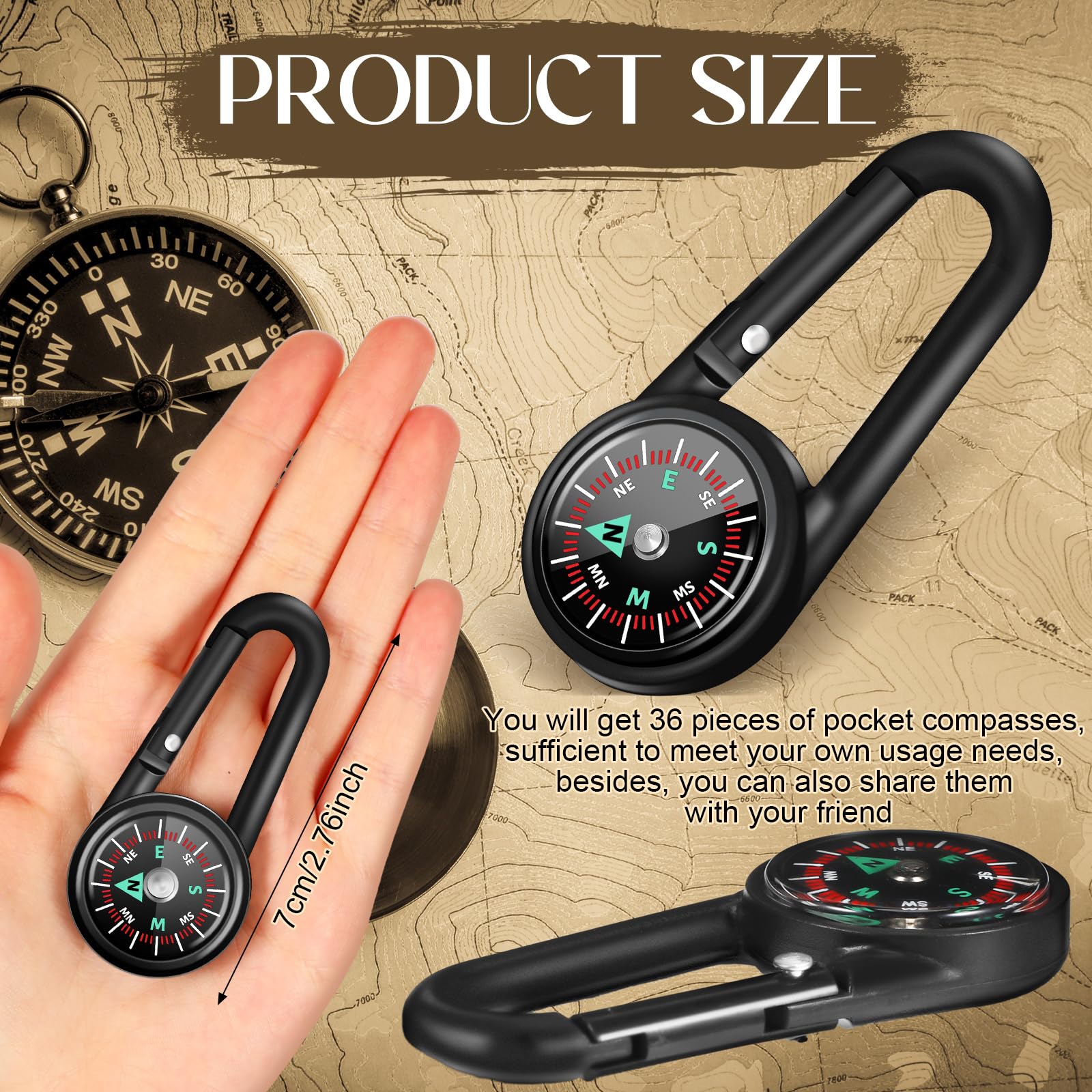Snapklik.com : Kanayu Magnetic Compass Keychain Small Pocket Compass ...