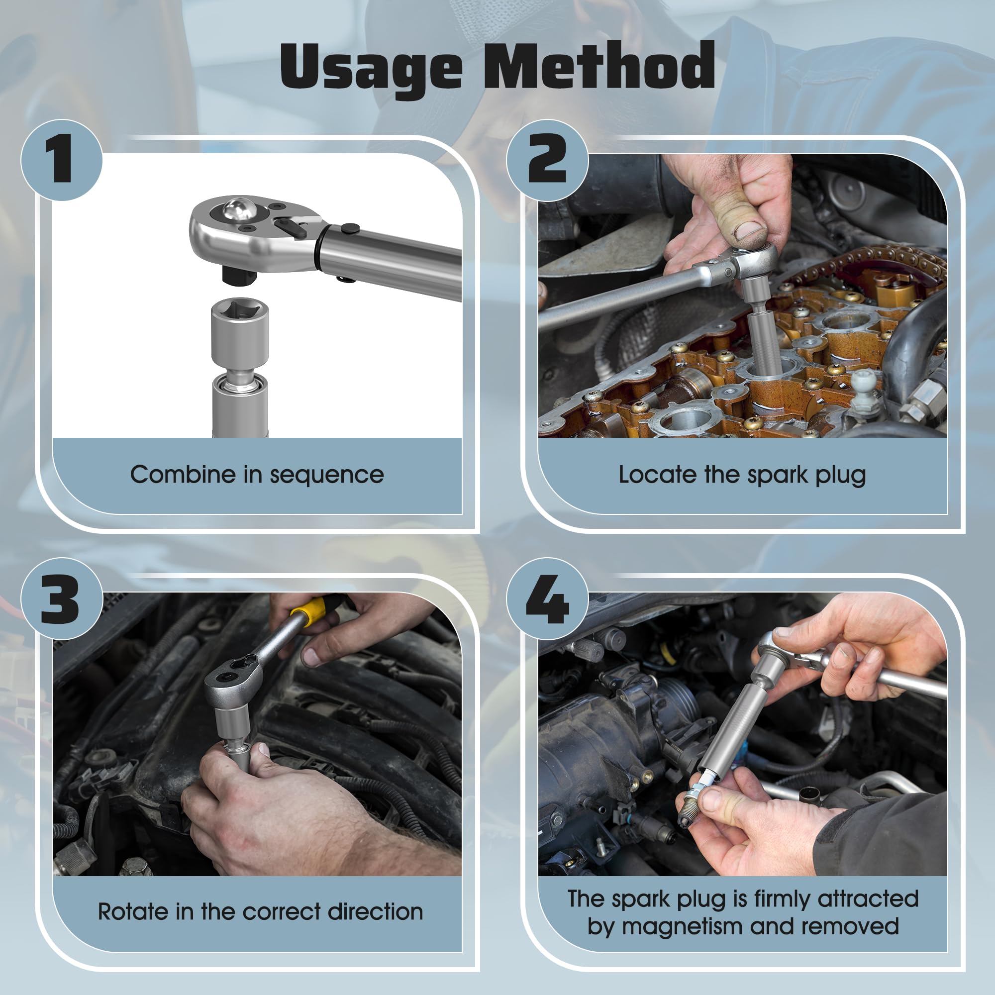 Snapklik.com : YEKEPRO 14mm & 16mm Thin Wall Magnetic Swivel Spark Plug ...
