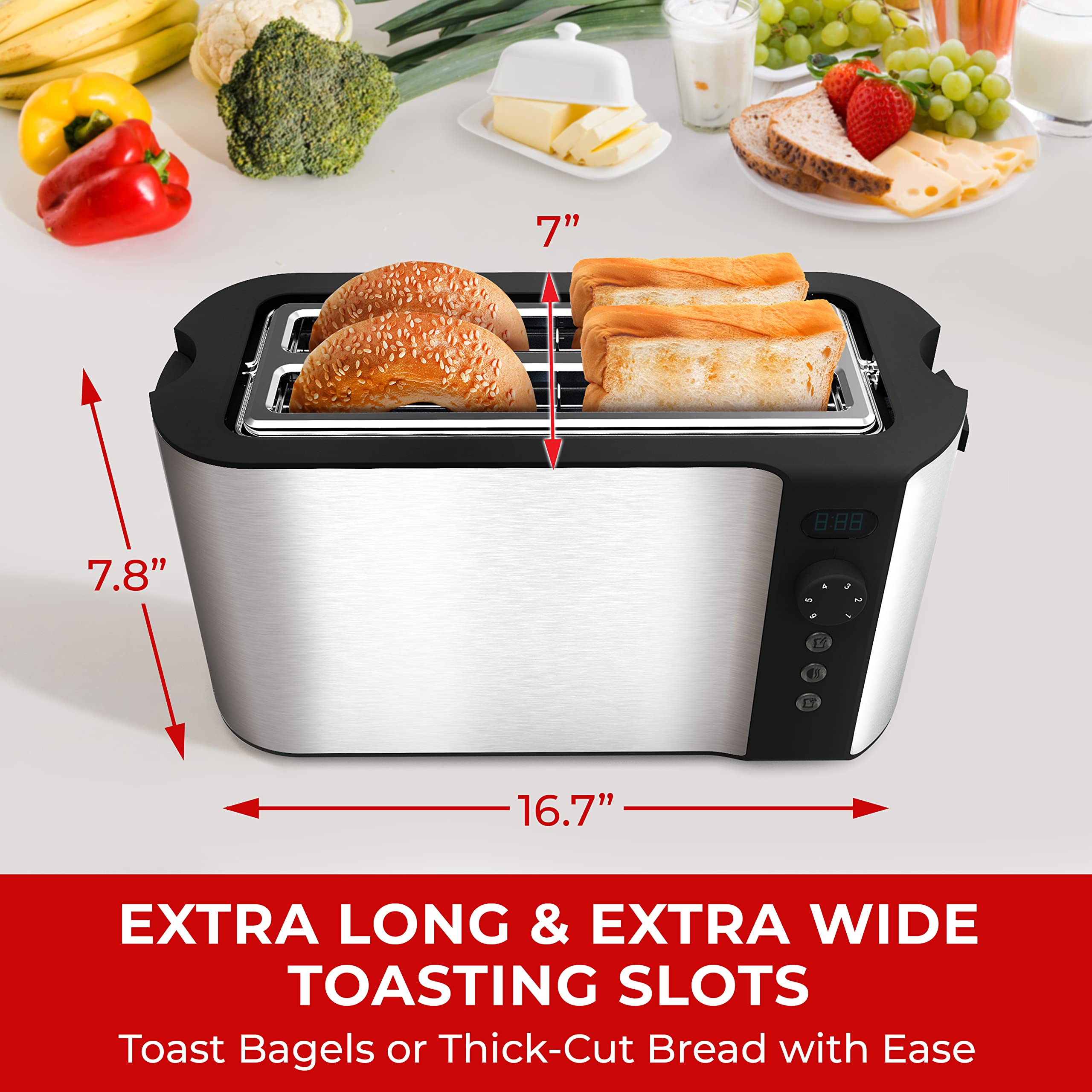 Caso 4 Slice Wide Slot Toaster 6 Browning Levels at Priscilla Rowe blog