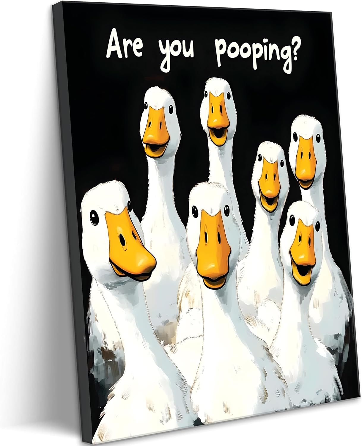 Amazon.com: Funny Gooses Bathroom Canvas Wall Art Cute restroom Duck ...