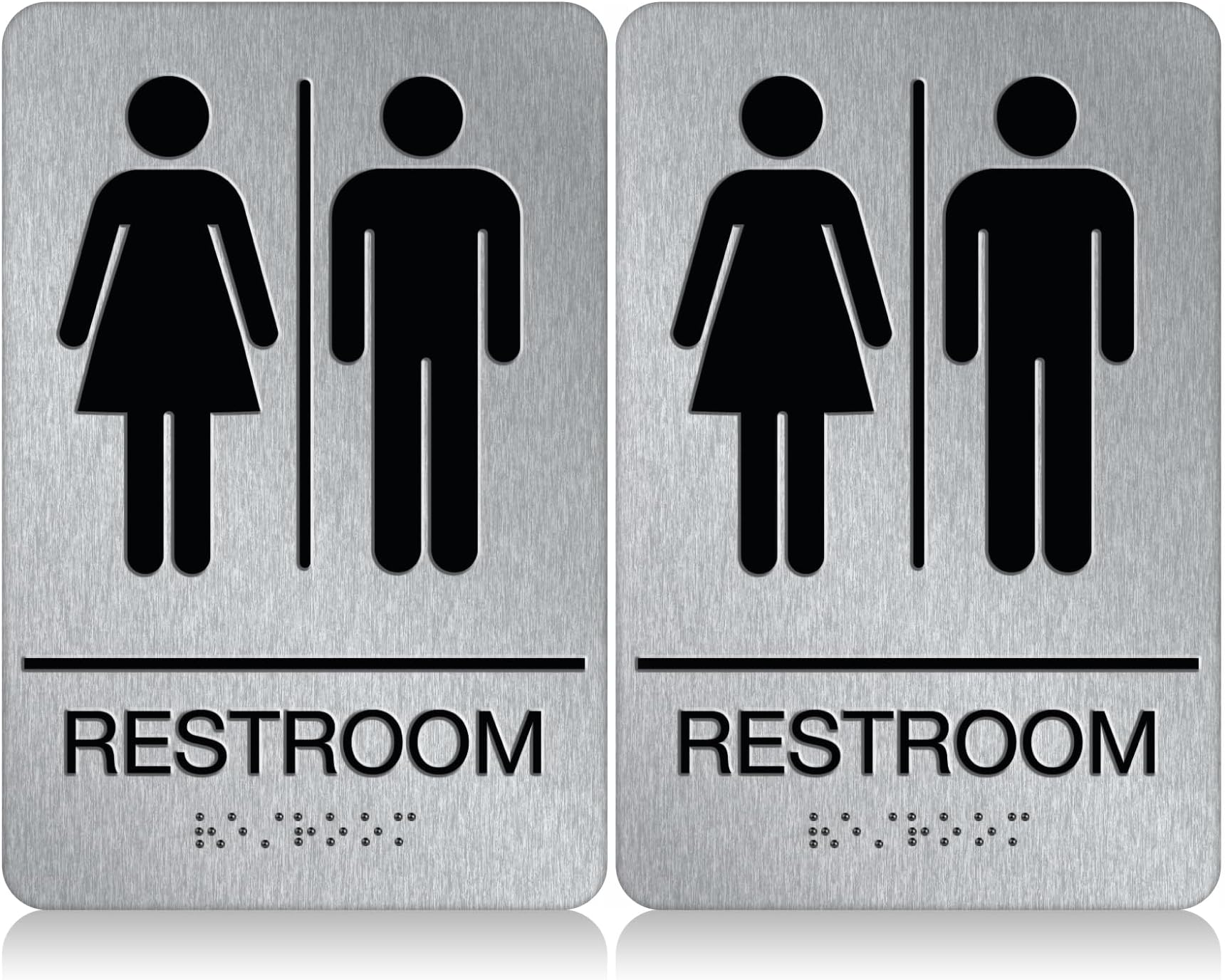 Amazon.com: ADA Braille Unisex Bathroom Sign with Double Sided 3M Tape ...