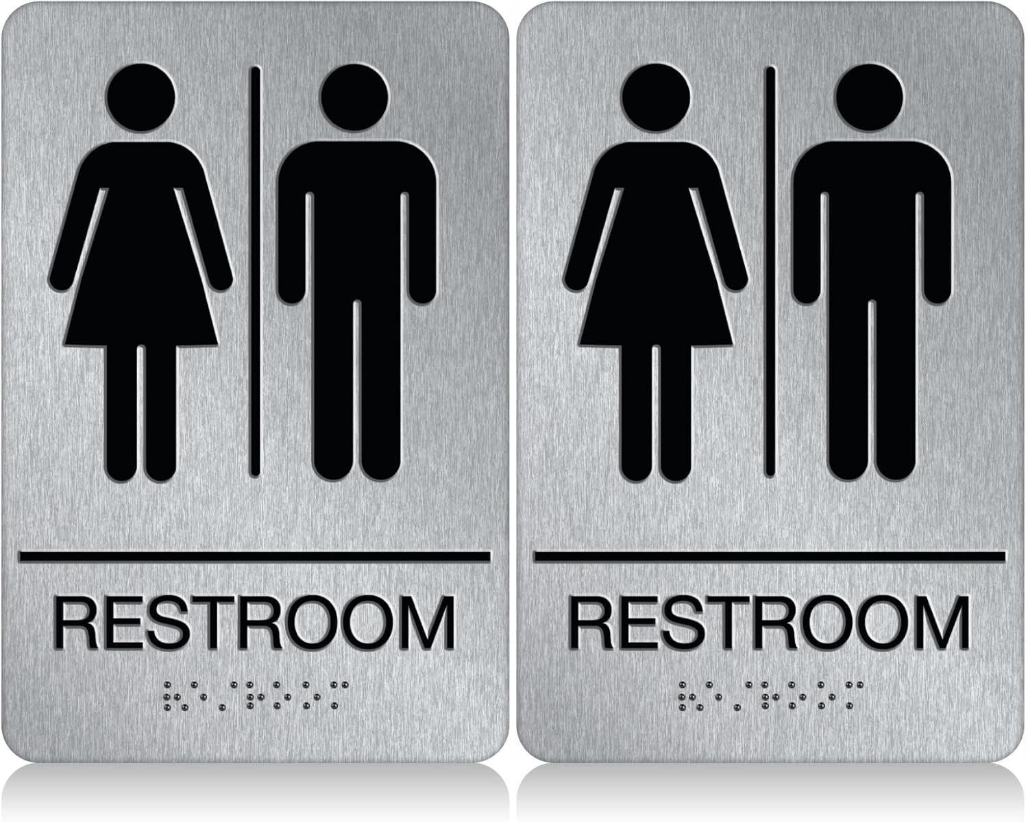 Amazon.com: ADA Braille Unisex Bathroom Sign with Double Sided 3M Tape ...