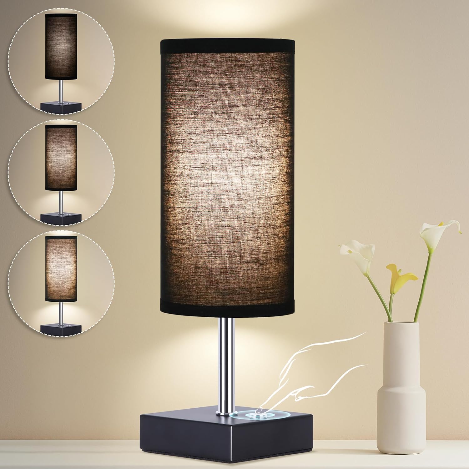 AVV Cordless Table Lamp, Battery Operated Lamp for Night Stand, 3 Modes ...