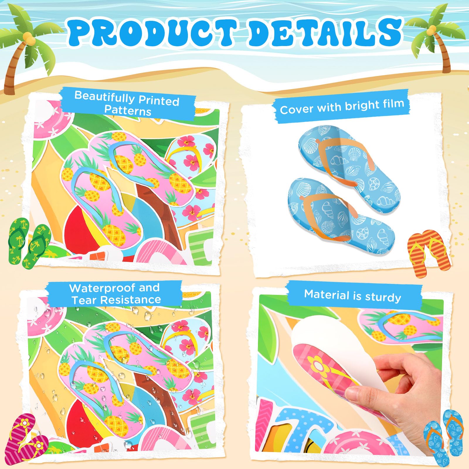 Snapklik.com : Pasimy Summer Bulletin Board Decorations Set Beach ...