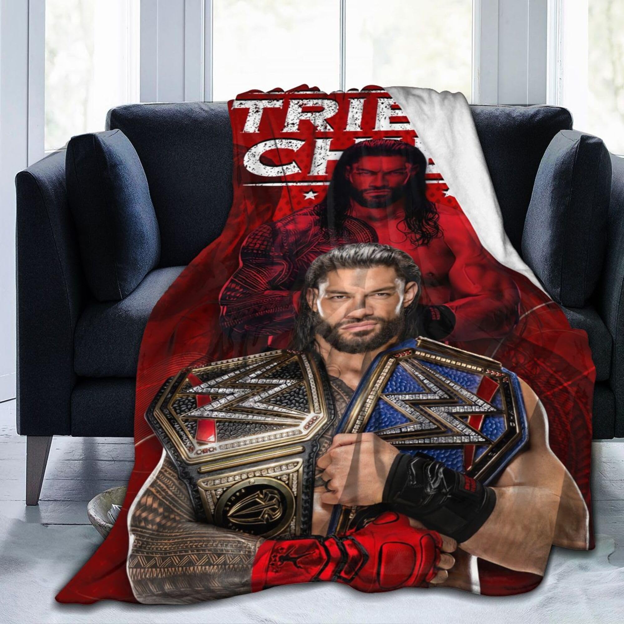 Amazon.com: SMBOE Flannel Fleece Blankets Roman Boxer Reigns Throws ...