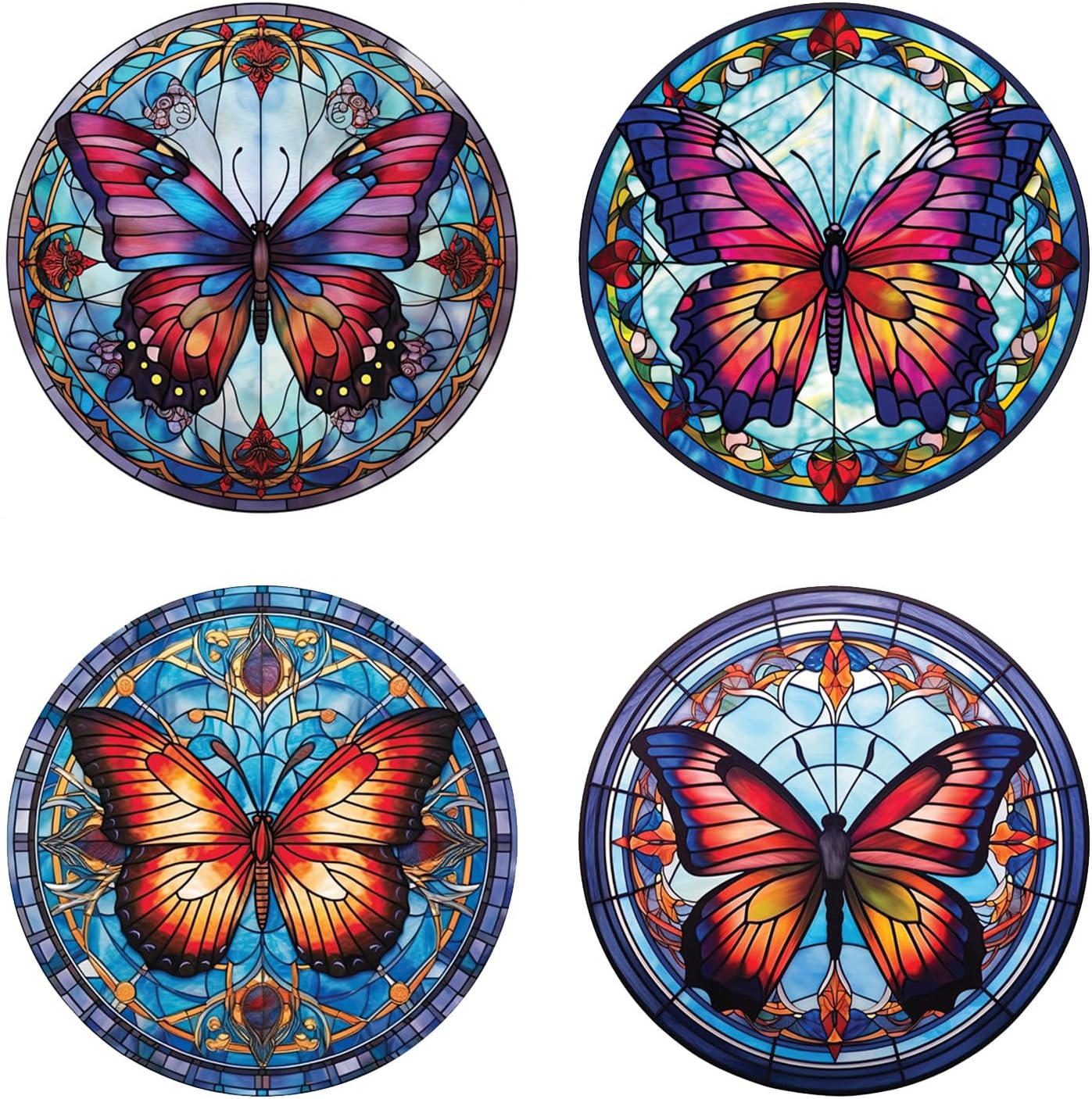 WBQMUNY 4 Sheets Static Butterfly Window Decals, 3D Flower Glass ...