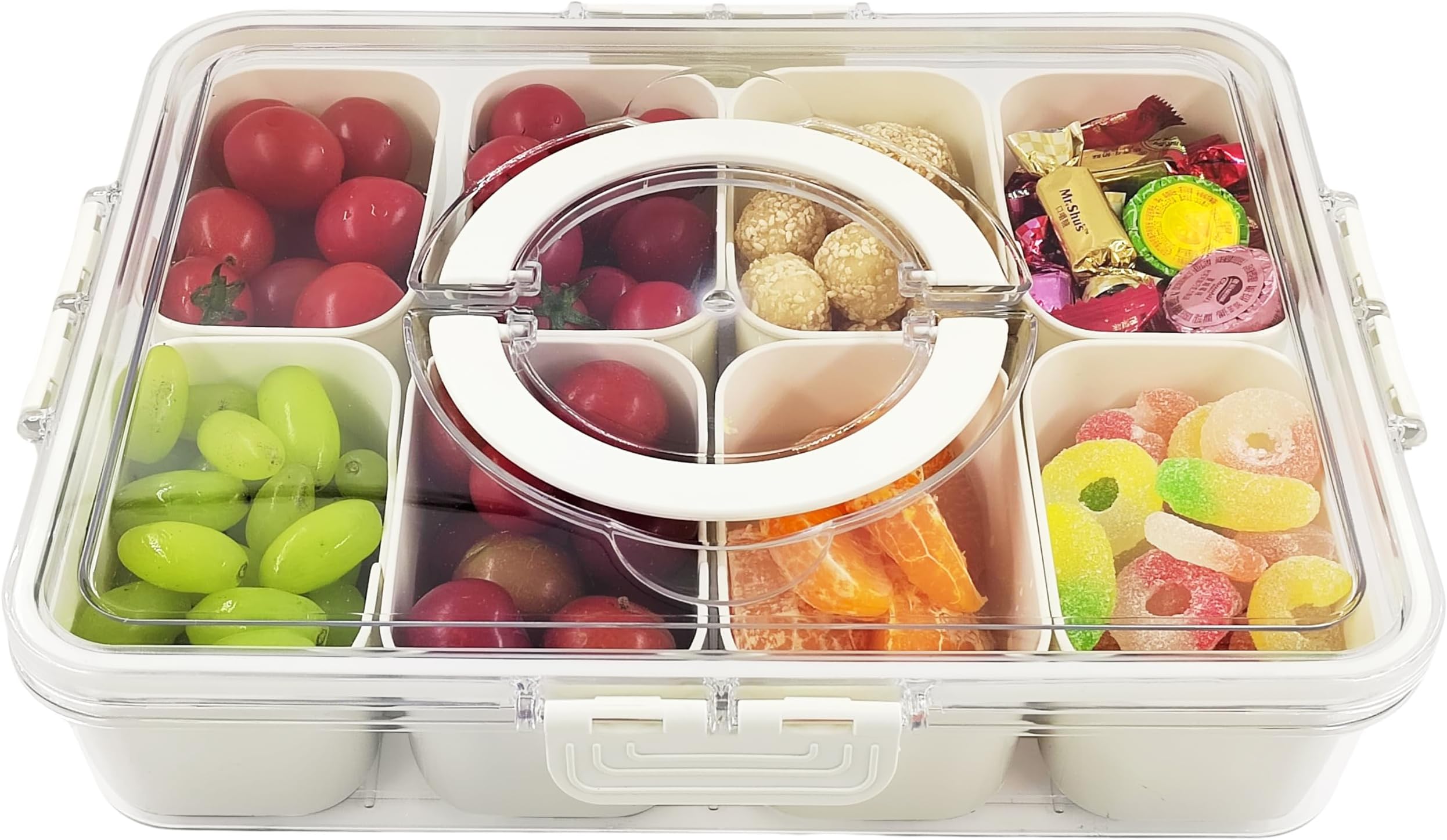 Amazon.com | LIXTONGR Divided Serving Tray with Lid and Handle ...