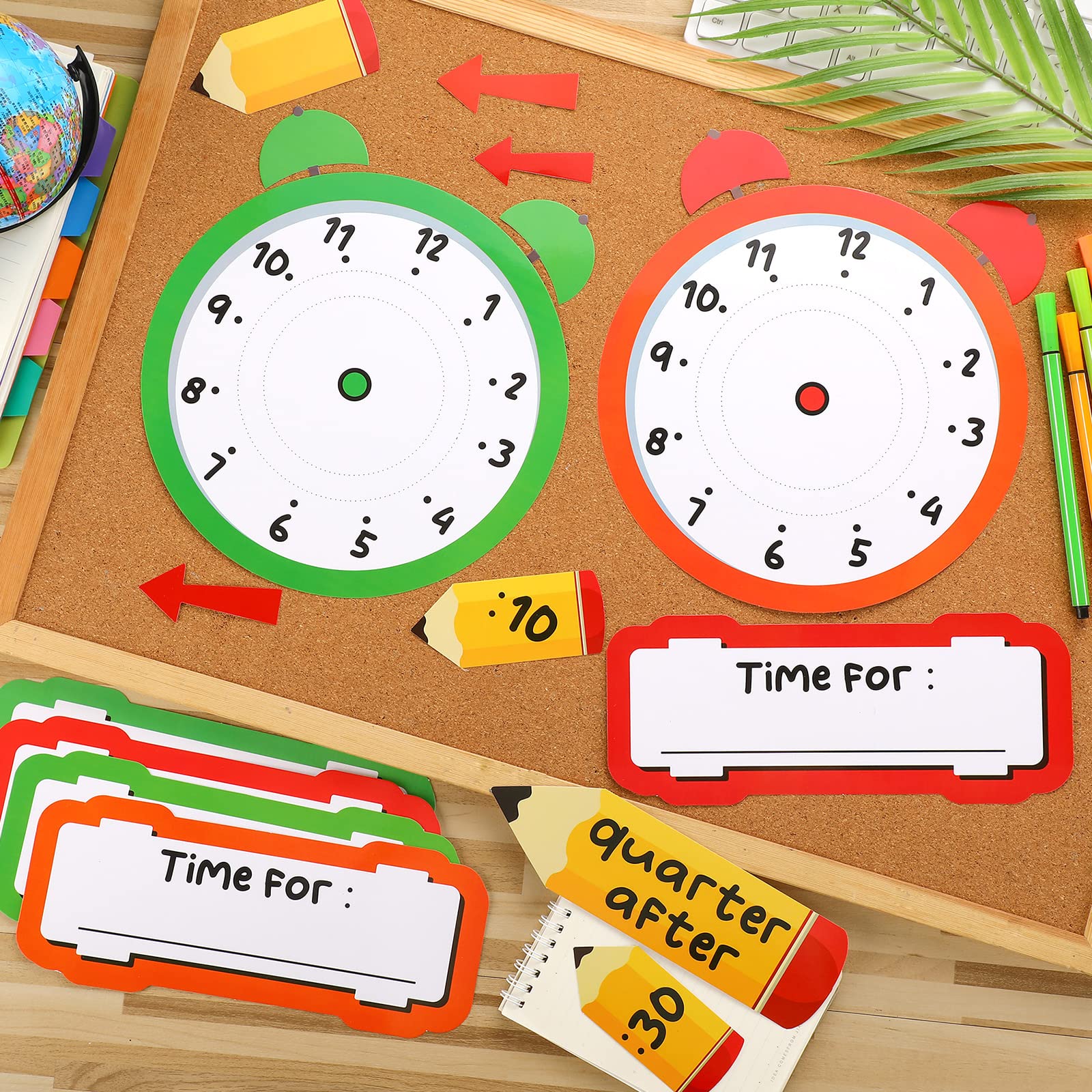 Snapklik.com : 45 Set Telling Time Bulletin Board Clock Labels For ...