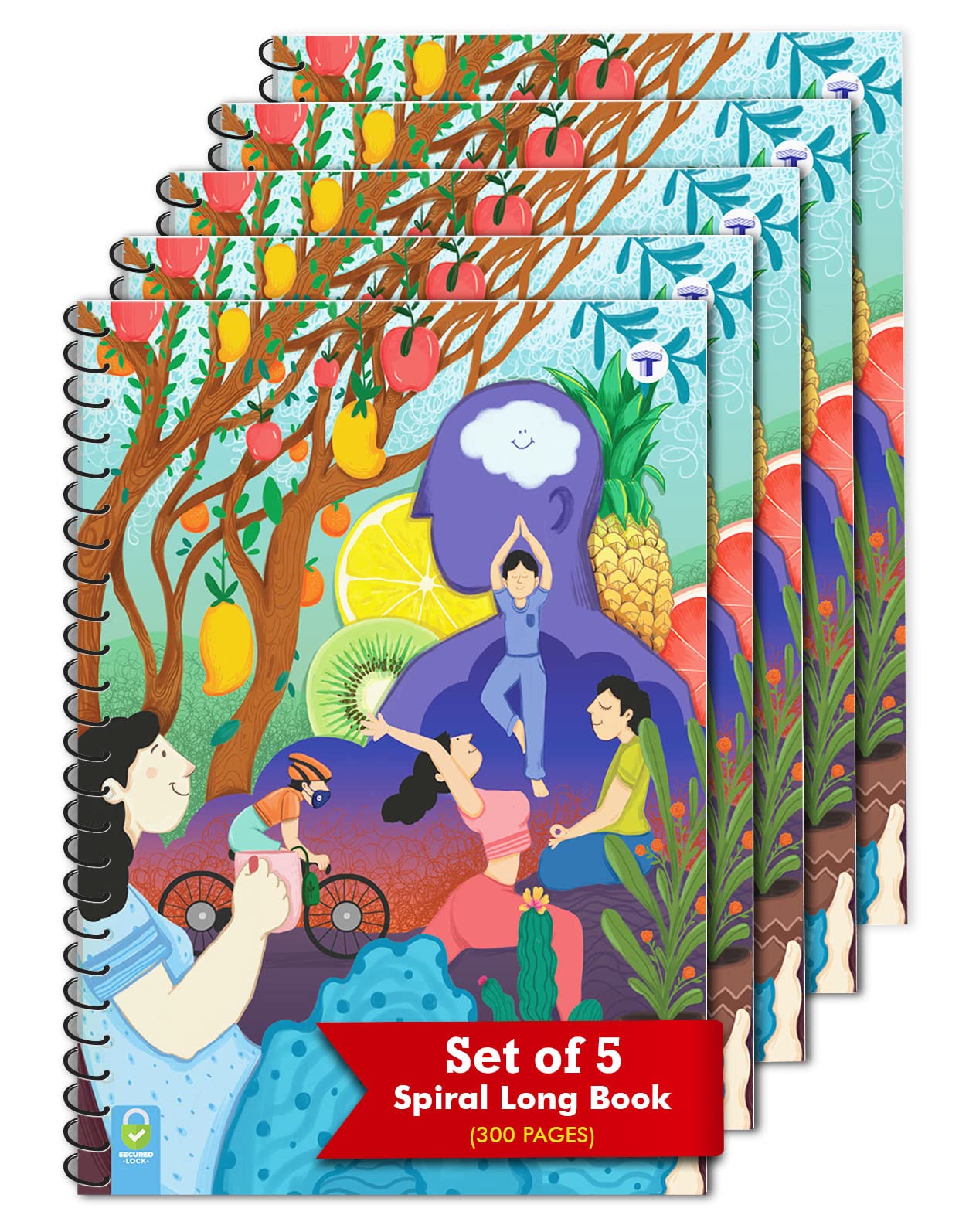 TARGET PUBLICATIONS Spiral Notebooks | 300 Pages Ruled Paper | A4 Size ...