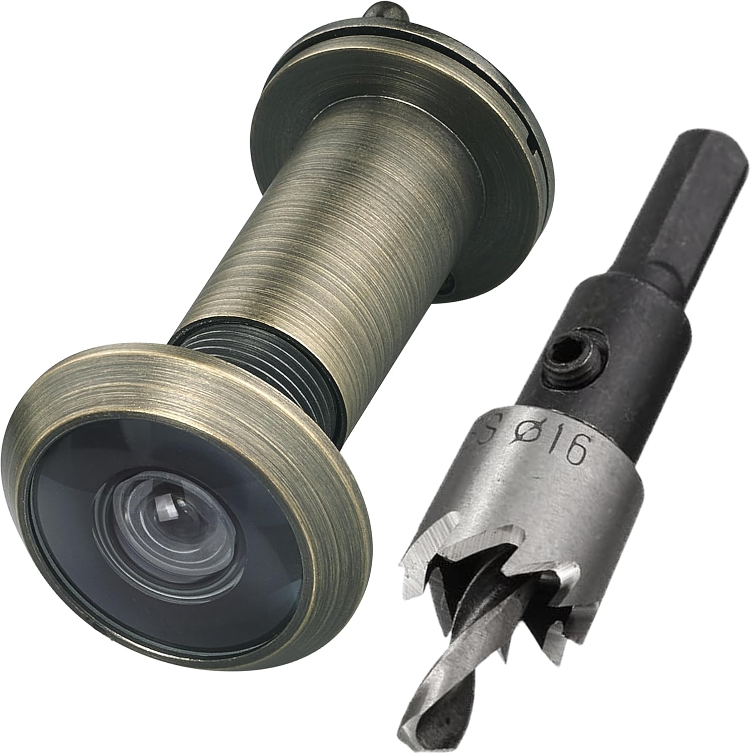 TOGU 220-degree Solid Brass Peep Holes for Door with 16mm Drill Bit, 0. ...