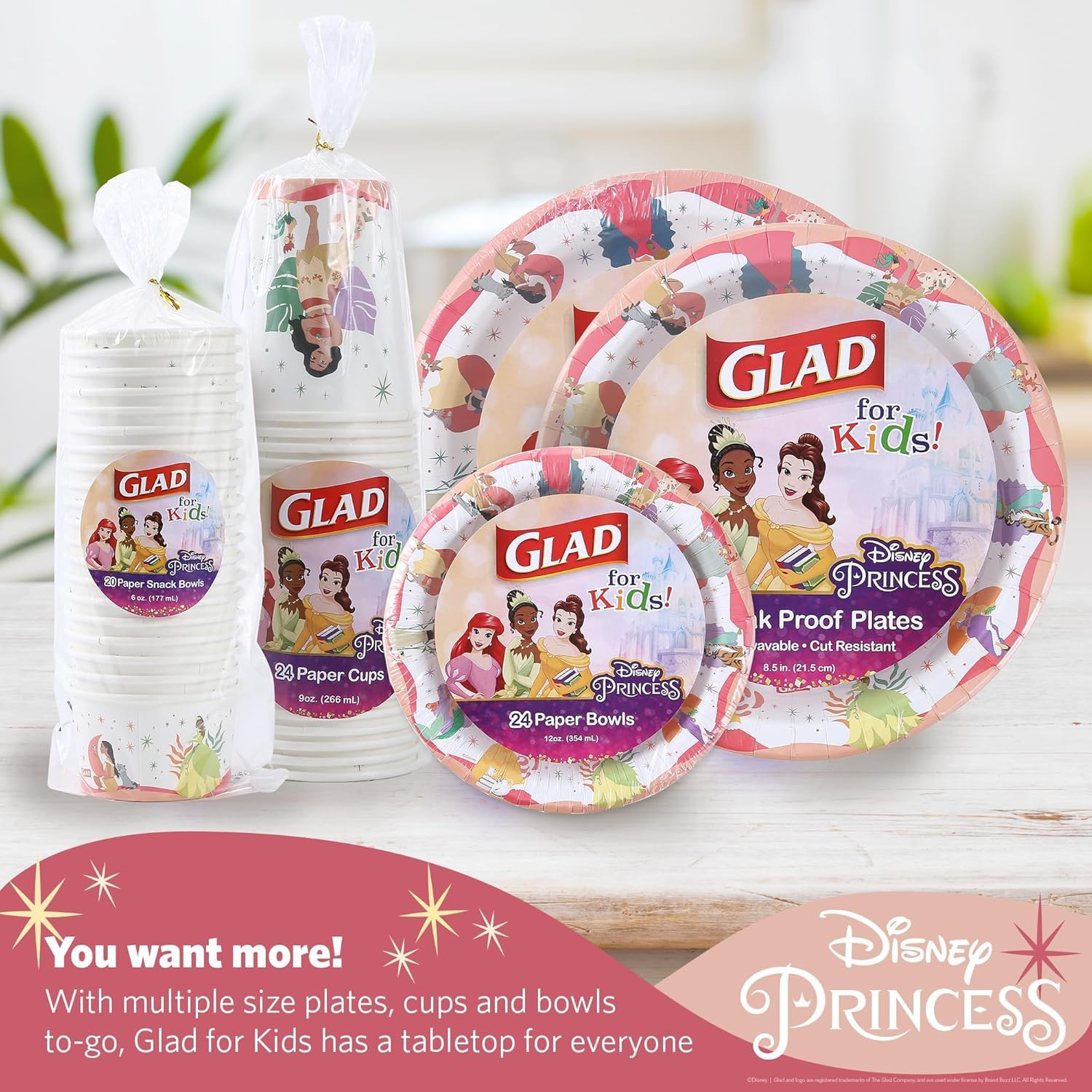 Snapklik.com : Glad For Kids Disney Princess Disposable Paper Cups ...