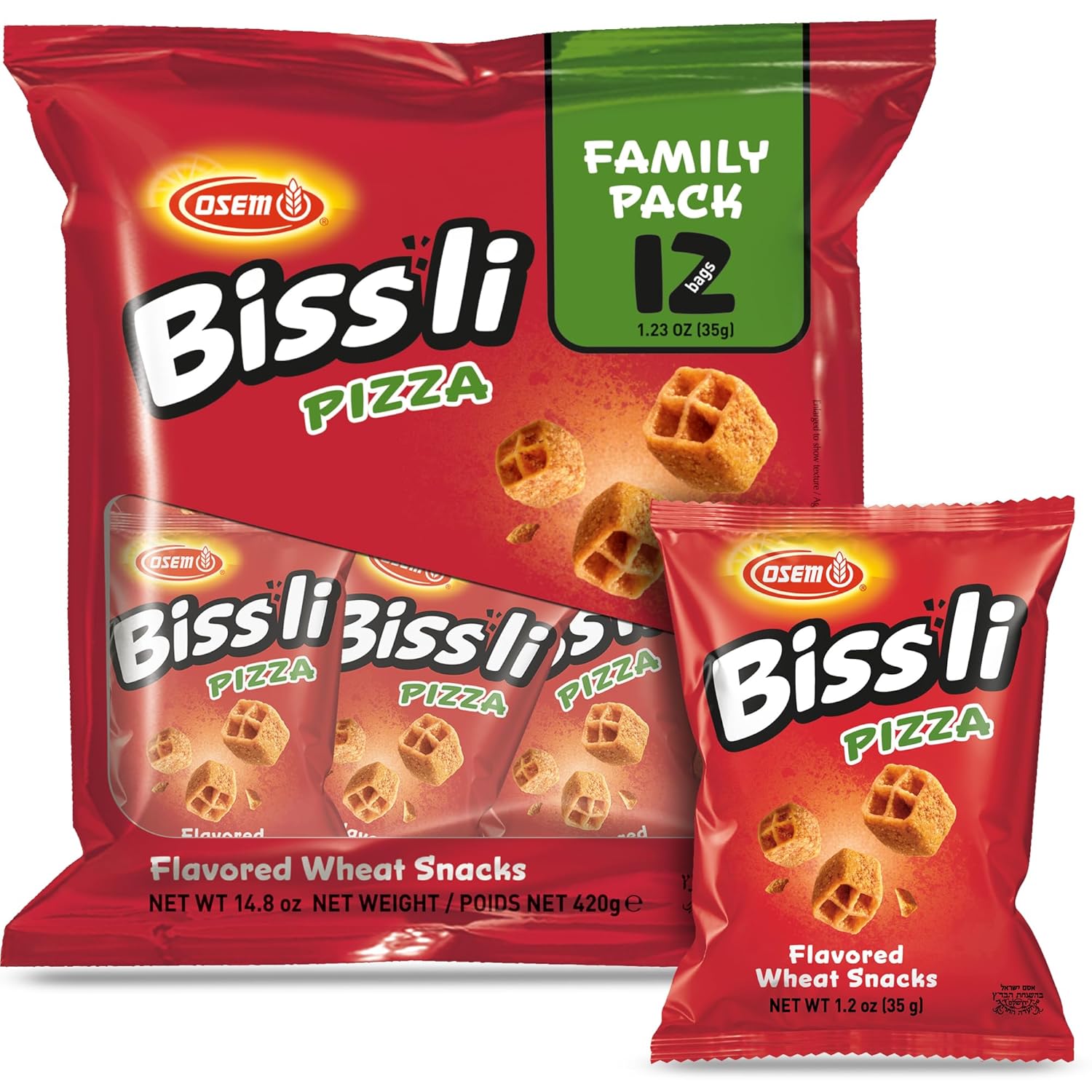 Amazon.com: Osem Bissli Crunchy Pizza Wheat Snack, 1.23oz Bags (Pack of ...