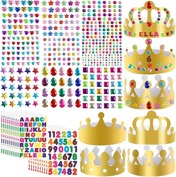 Amazon.com: 46 Pcs Paper Crowns DIY Party Hats Gold Decorative Crown ...