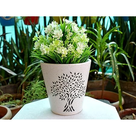 MARBOGLASS India Ceramic Indoor Outdoor Garden Planter Glass Shaped ...