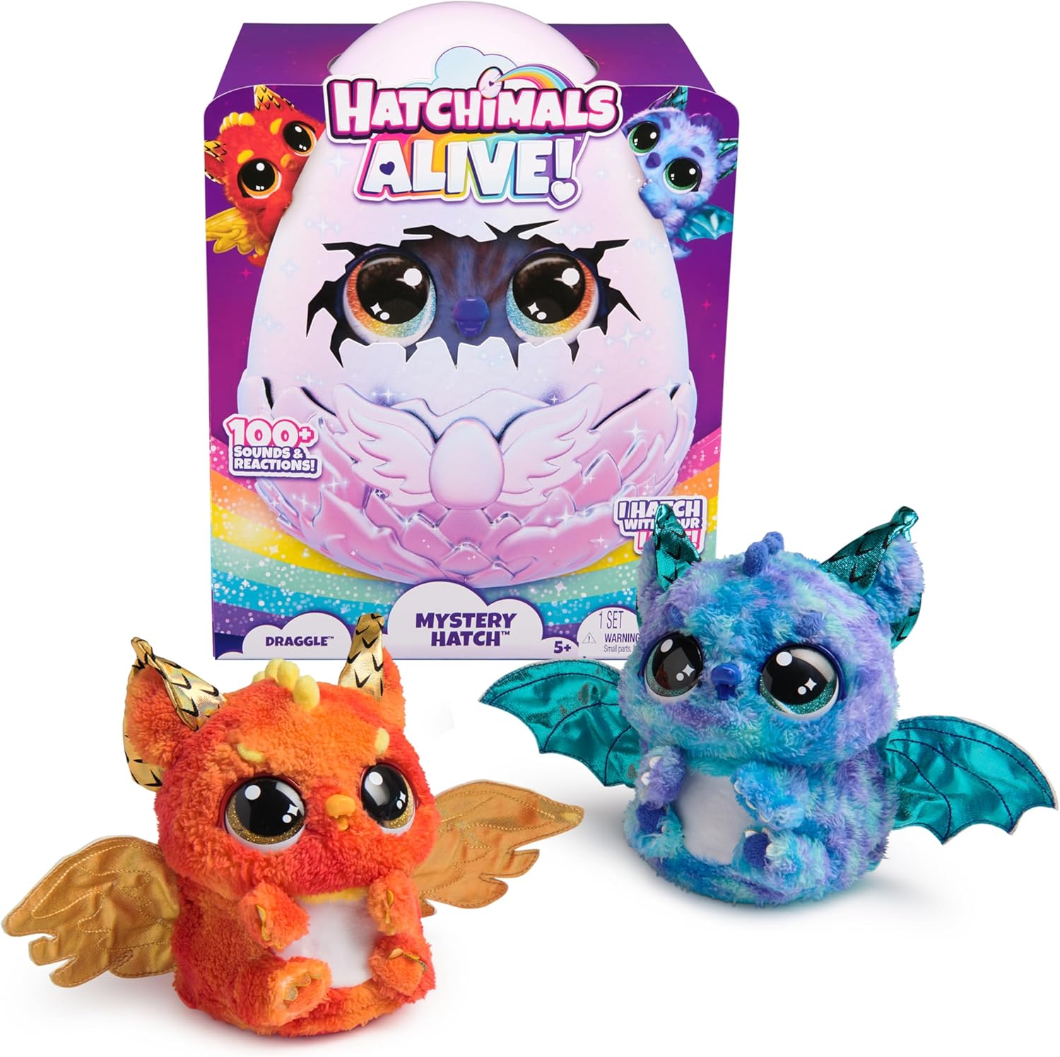 Hatchimals Alive, Mystery Hatch Draggle, Surprise Interactive Toy & Egg ...