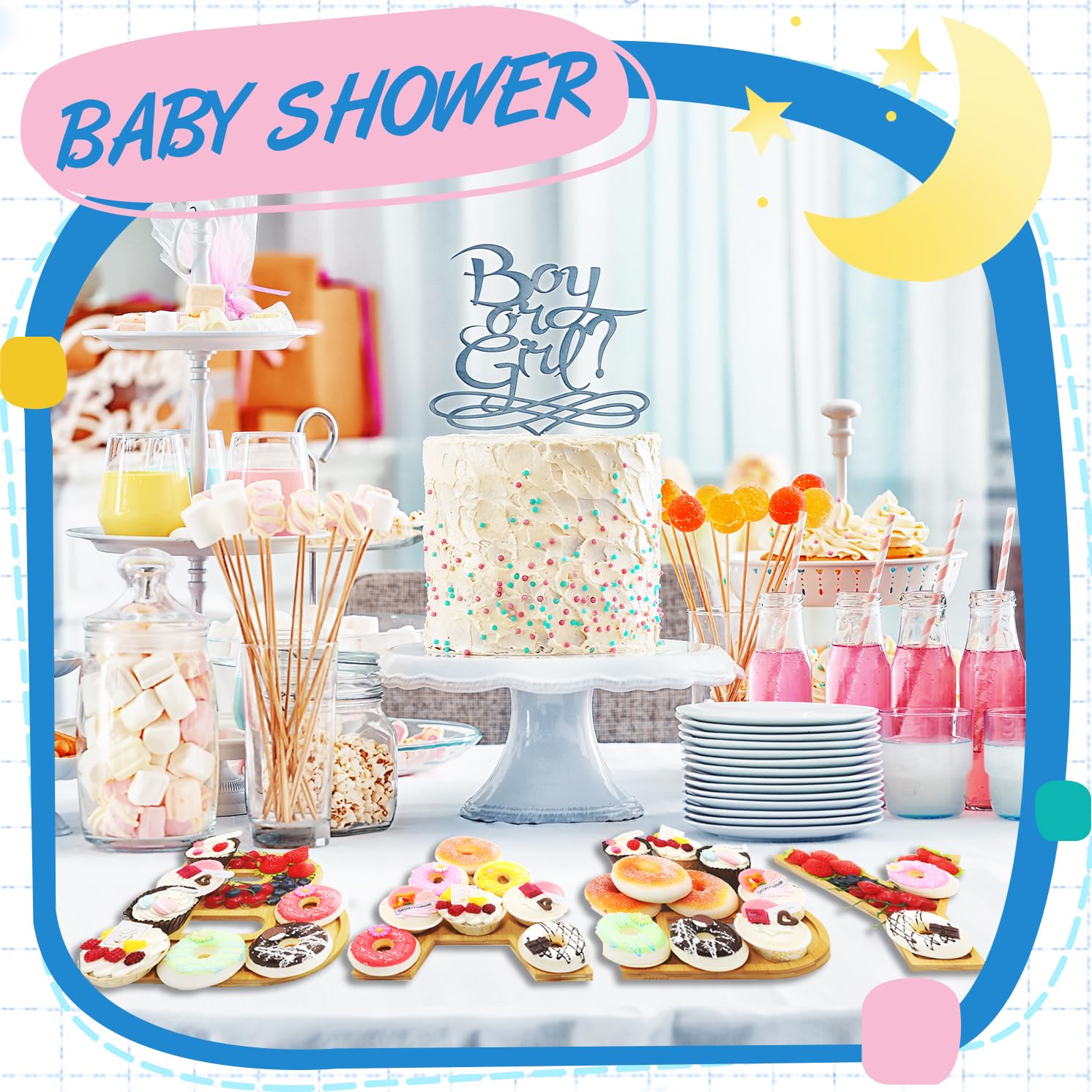 Snapklik.com : 6 Pcs Baby Shower Wooden Charcuterie Board Letters ...