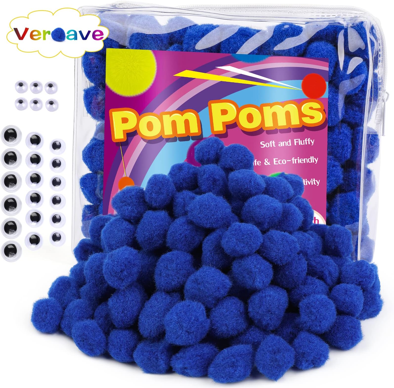 Amazon.com: 500 Pack Fluffy Mini Pompoms Balls High Density Pom Poms ...