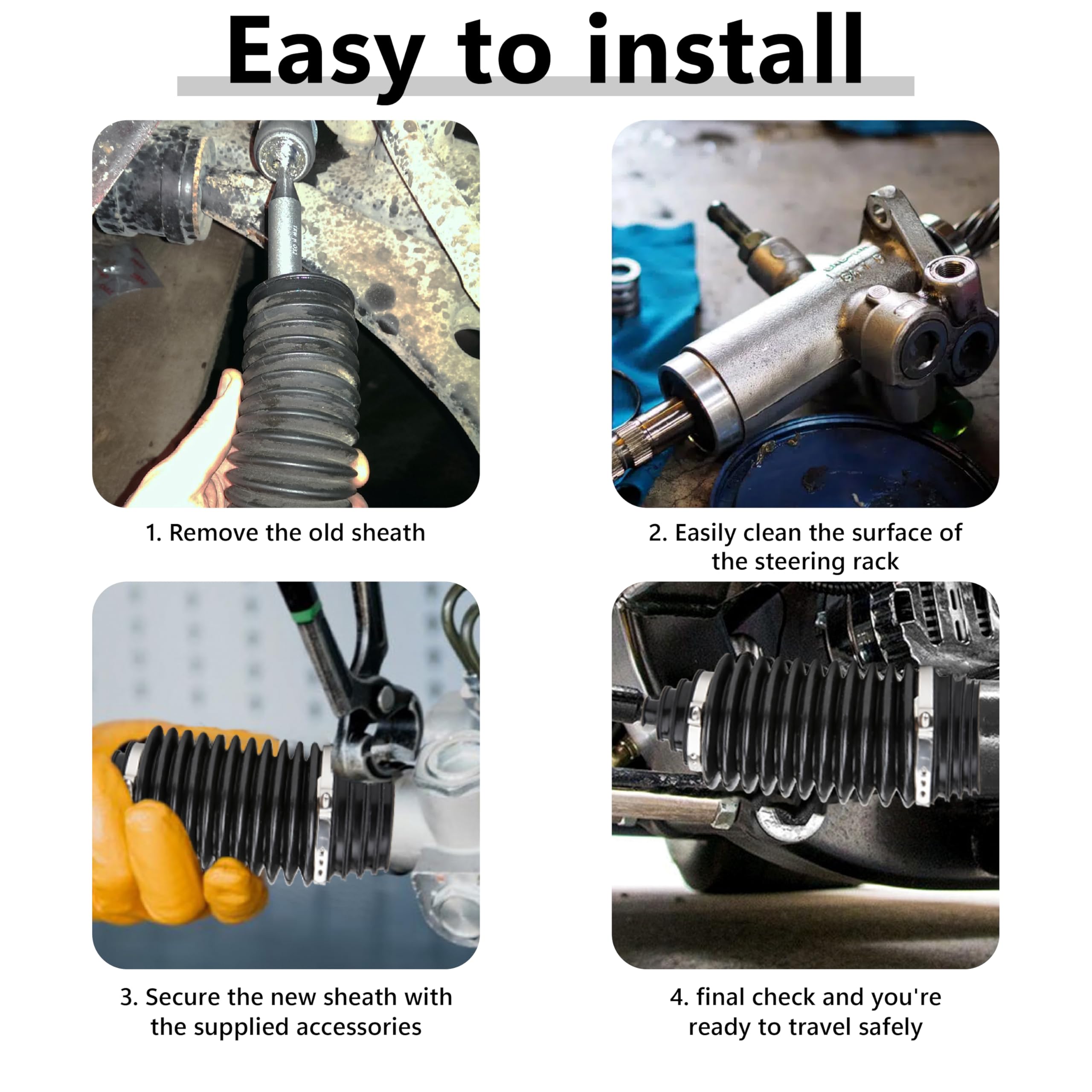 Snapklik.com : Steering Rack Boot Kit, Universal Steering Rack And ...