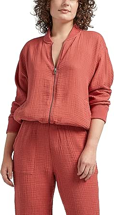 Amazon.com: JAG Jeans Womens Textured Bomber Jacket : Clothing, Shoes ...