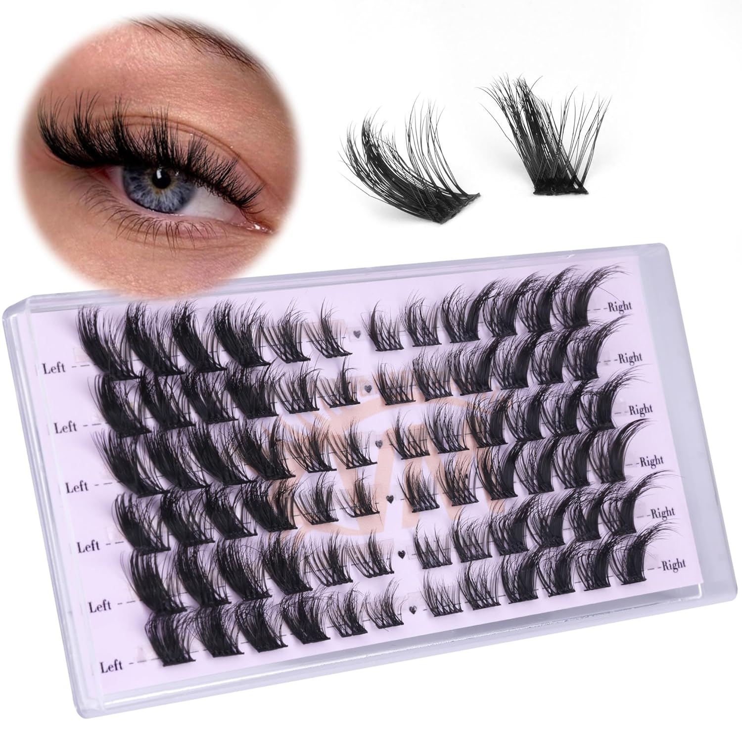 Amazon.com: Cat Eye Lash Clusters Wispy Cluster Eyelash Extensions ...