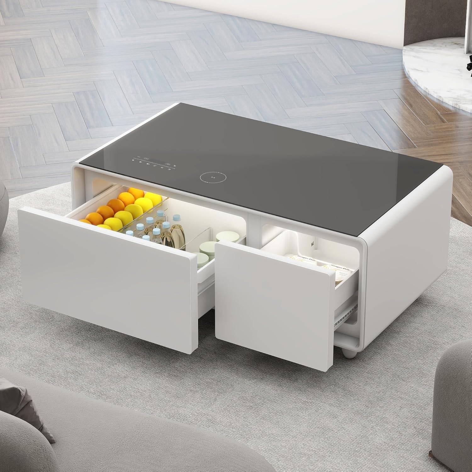 Amazon.com: RuiSiSi Smart Coffee Table with Built-in Fridge, Bluetooth ...