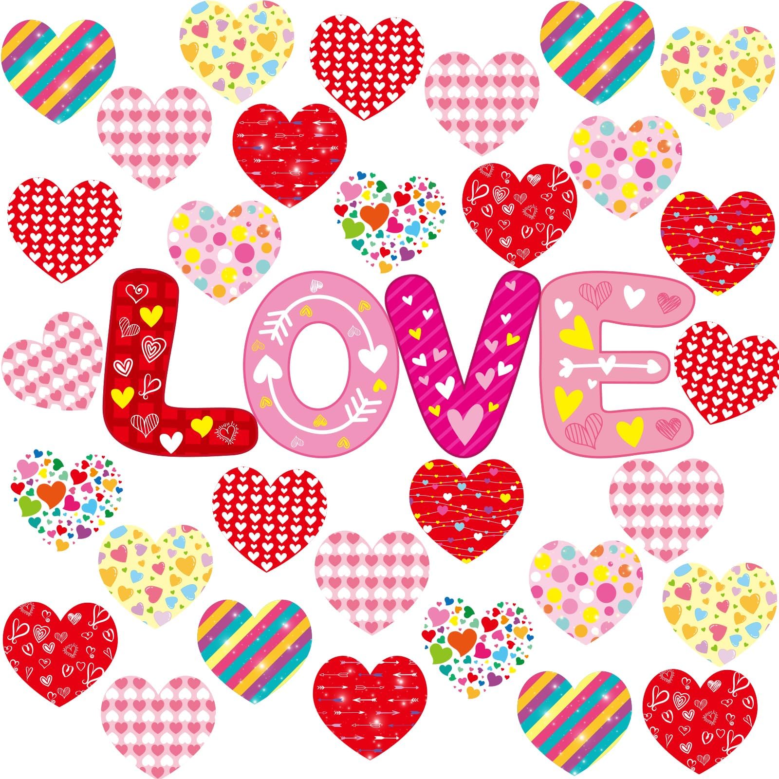 Amazon.com: Valentine's Day Cutouts Valentines Classroom Decoration ...