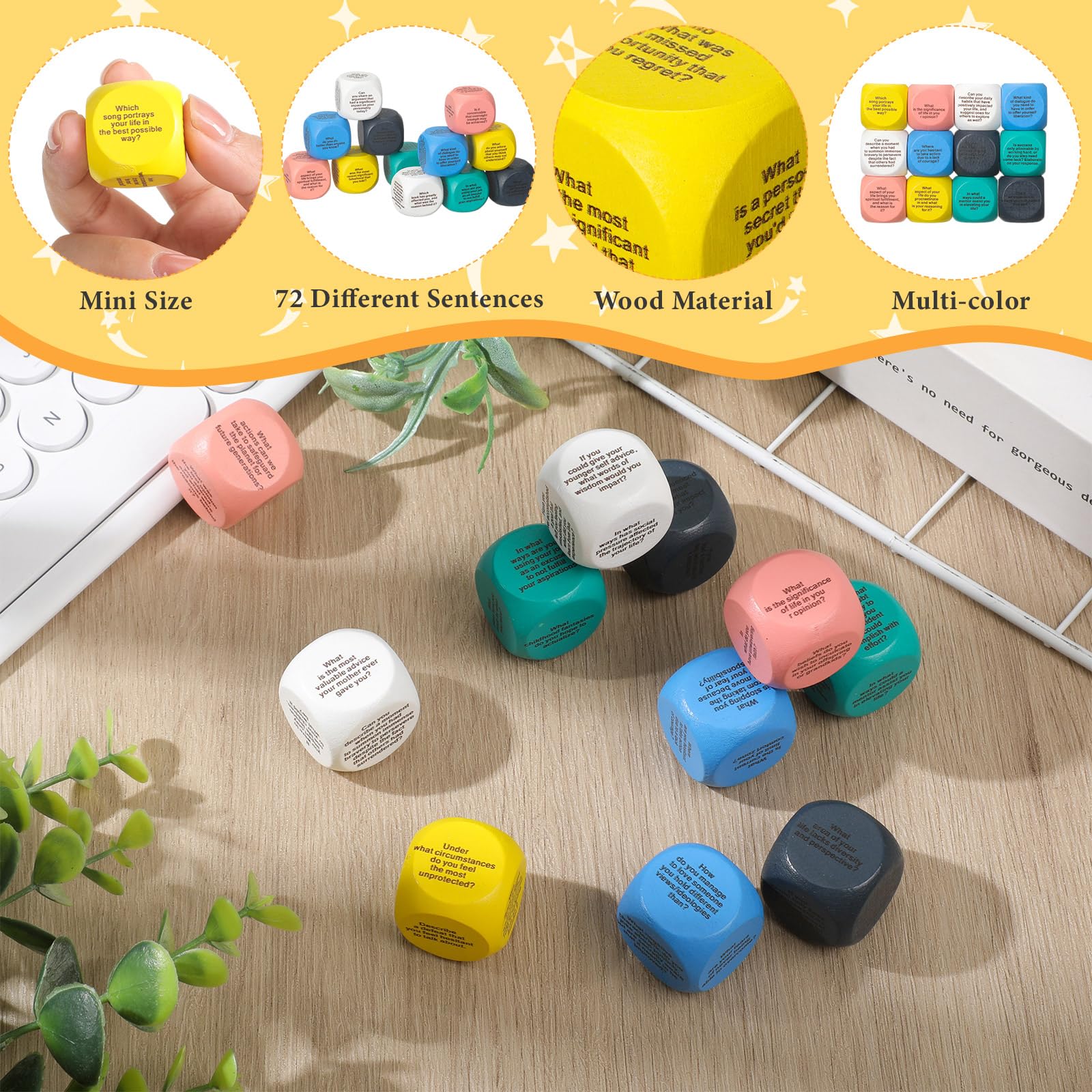 Snapklik.com : Jenaai 12 Pcs Conversation Ice Breaking Cubes Social ...