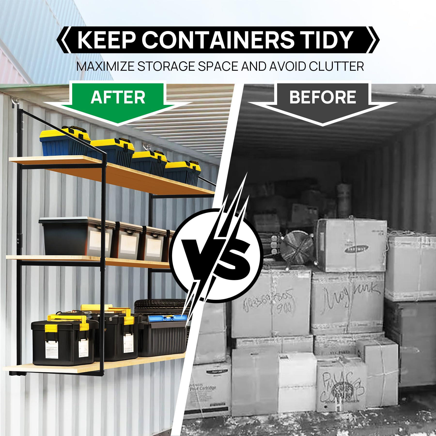 Snapklik.com : 4 Pack Shipping Container Shelving Shelf - 3 Tiers ...