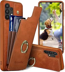 Amazon.com: XcaseBar for Samsung Galaxy A12 5G Wallet case with [360°Rotation Ring Kickstand ...
