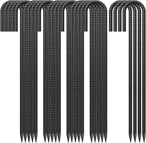 Amazon.com : 24 Pack J Hook Rebar Stakes 24 Inch 3/8 Inch Diameter ...