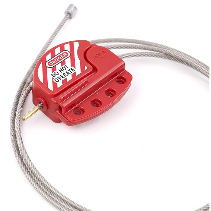 Buy TRADESAFE Lockout Tagout Cable Lock. Adjustable Steel Vinyl Coated ...