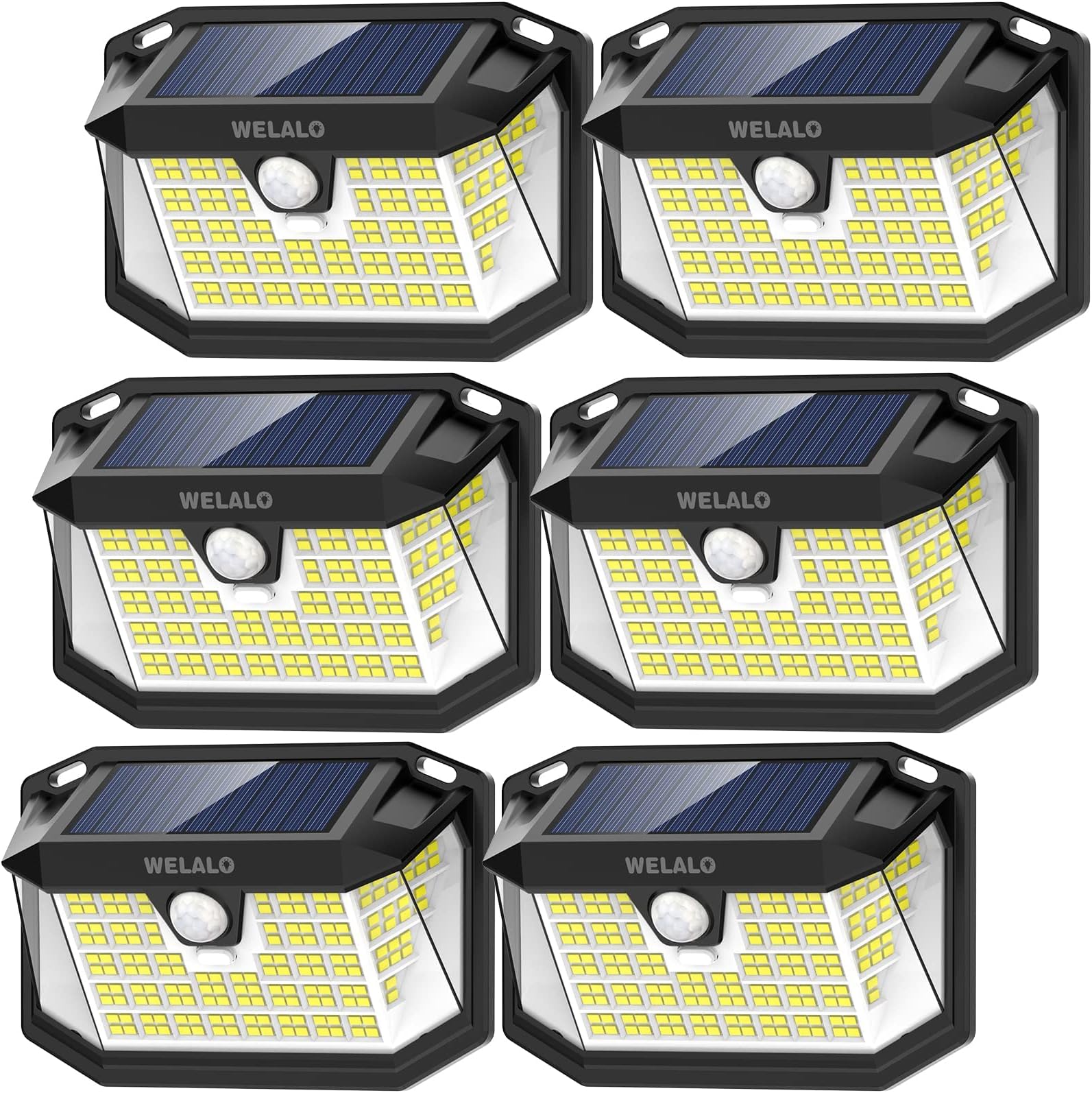 Solar Lights Outdoor, [6 Pack] 188 LED Solar Security Lights Outdoor ...