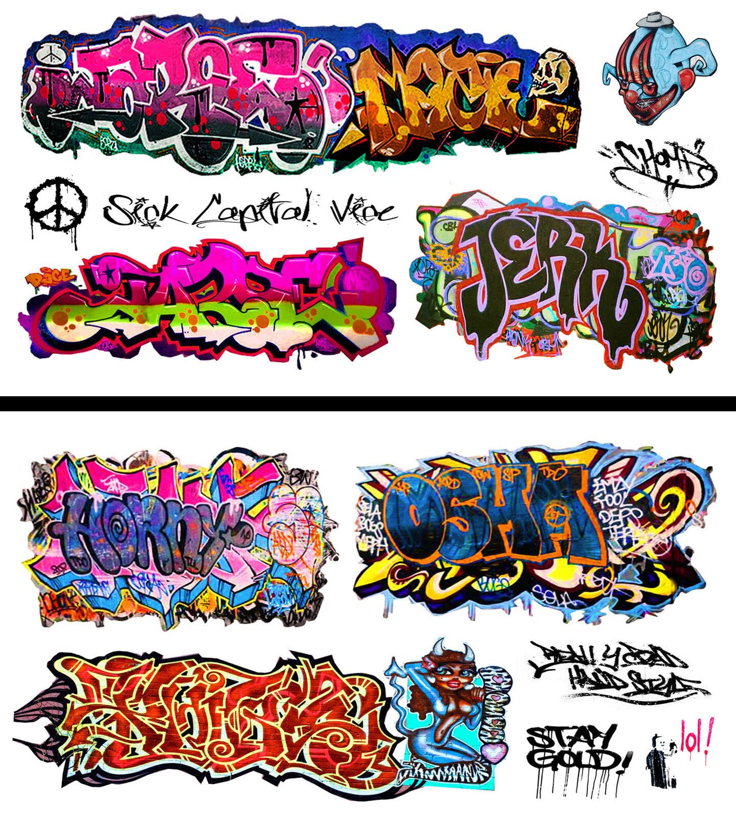 Amazon.com: HO Scale 1:87 Graffiti Waterslide Decals 2-Pack Set #24 ...