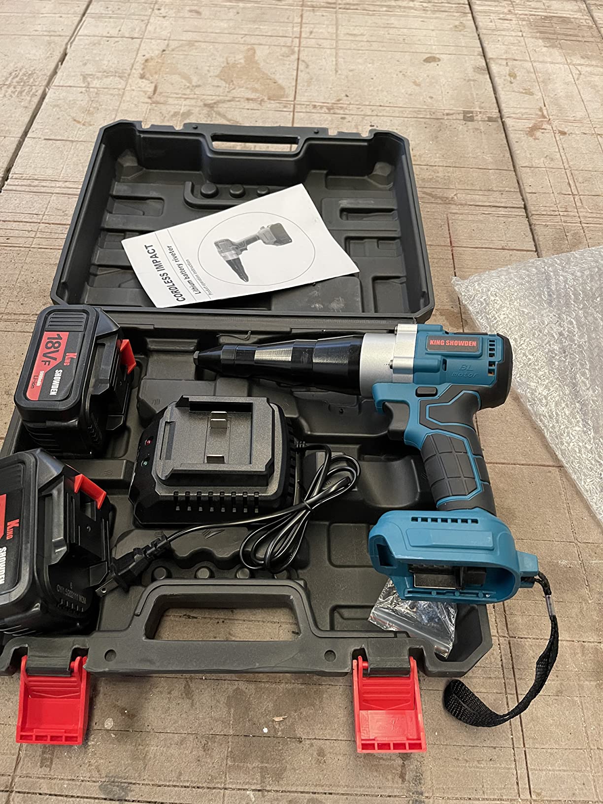 Amazon.com: King Showden Cordless Rivet Gun, Portable 18V Lithium-ion ...