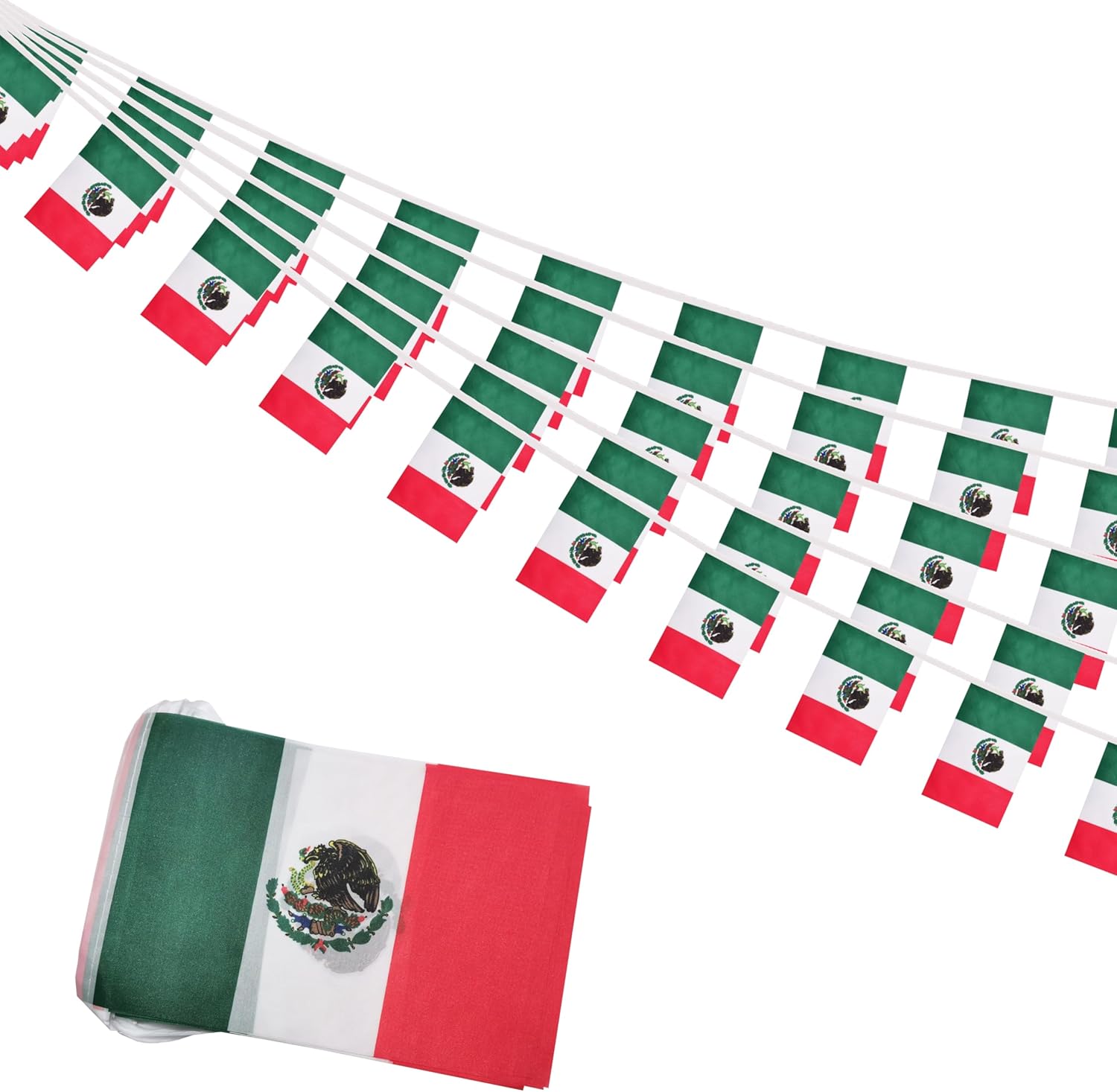 Amazon.com : Rotenl Mexico Small String Flags, 50 Feet 38 Pcs Mexican ...